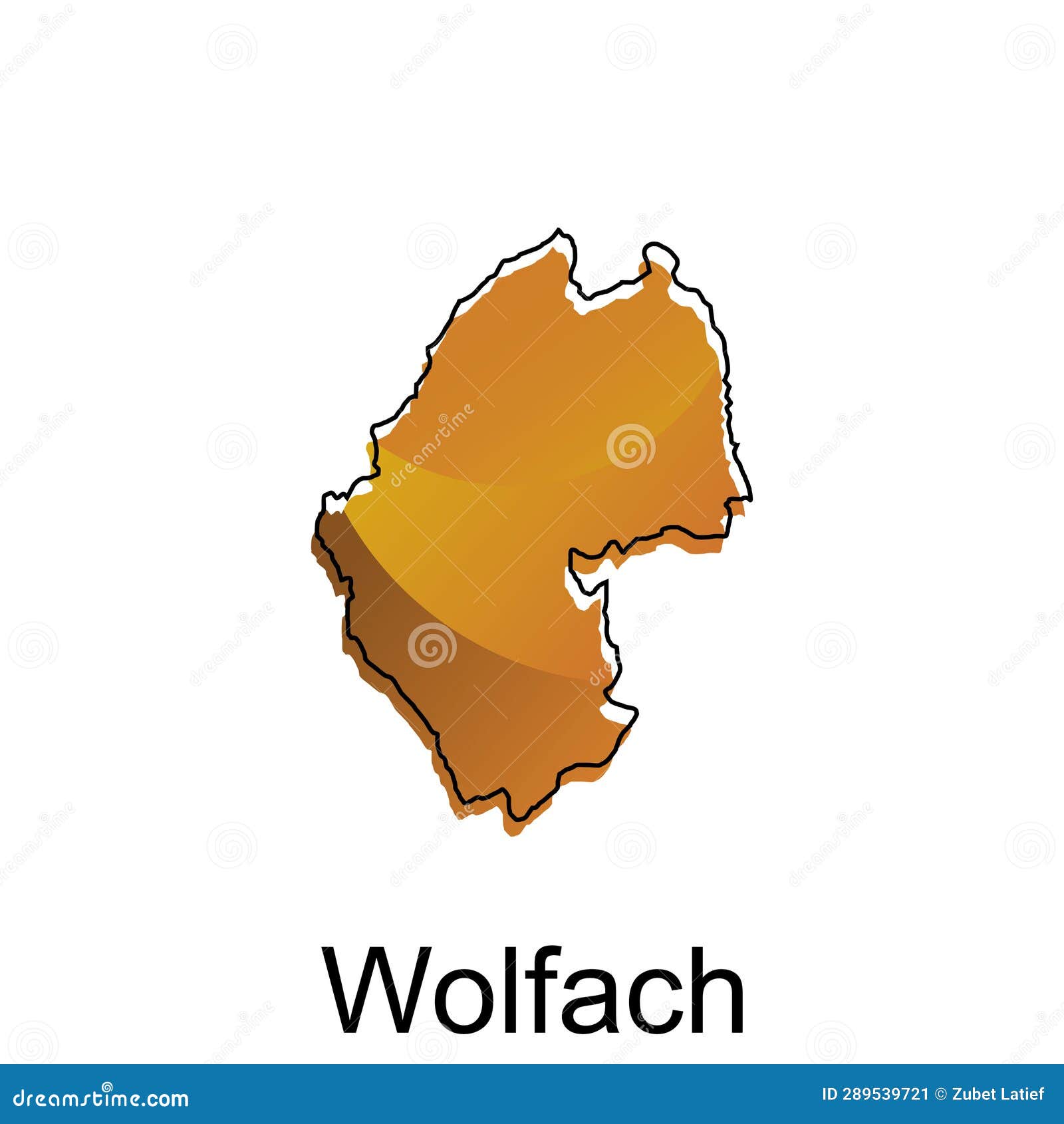 Map of Wolfach Design Template, Vector Illustration of Map Germany on ...
