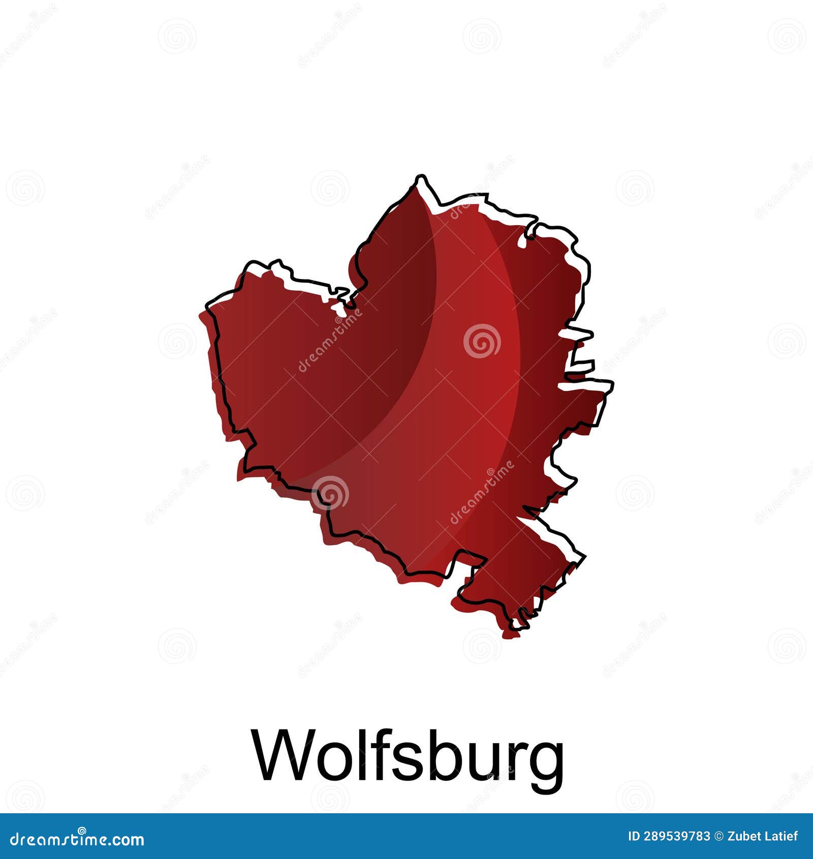 Map of Wolfsburg Design Template, Vector Illustration of Map Germany on ...