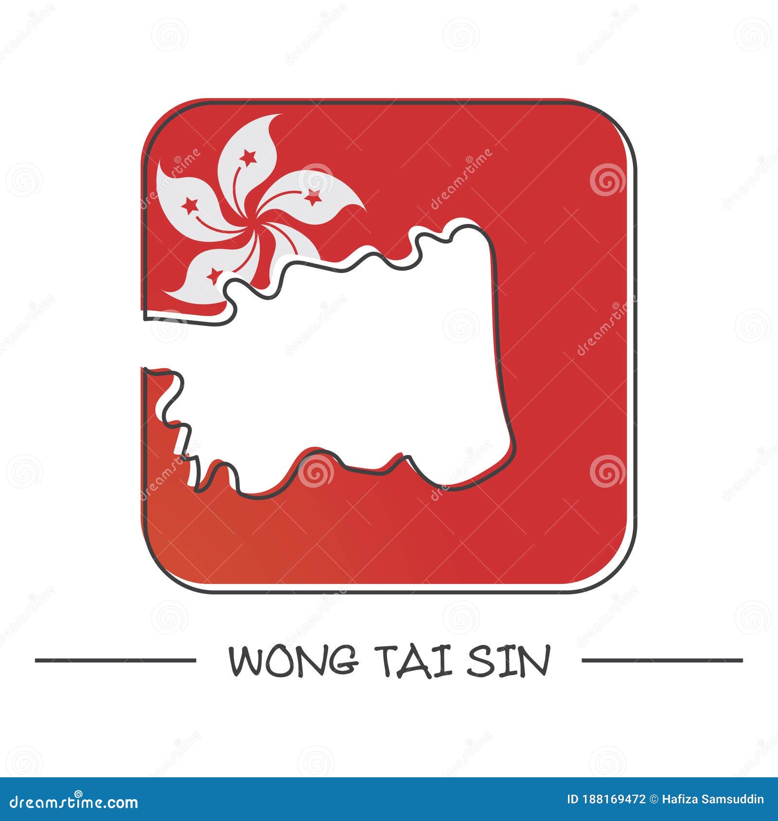 Map of Wong Tai Sin. Vector Illustration Decorative Design Stock Vector ...