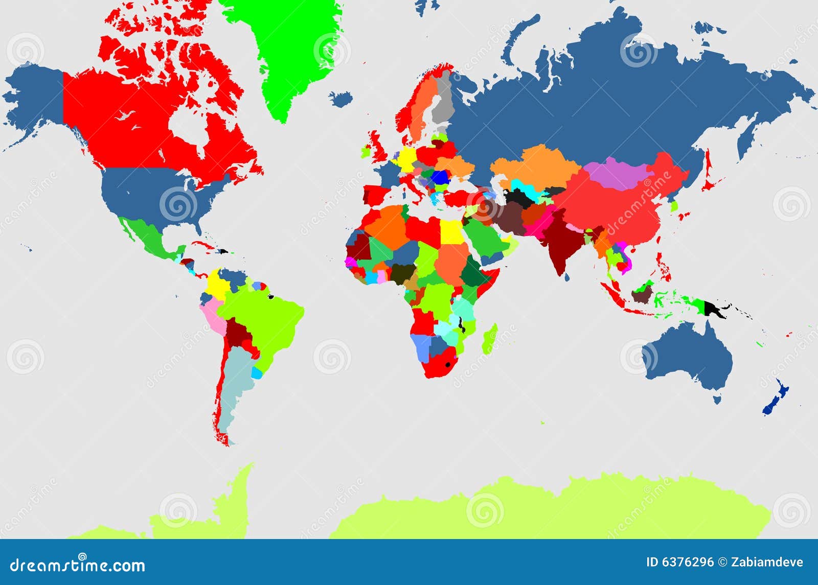 Extra Detailed Map Of The World Vector Illustration | CartoonDealer.com ...