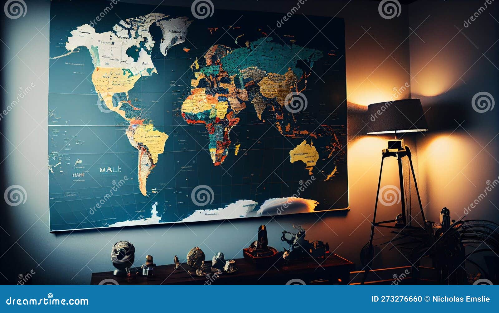 Map of world ai generated stock illustration. Illustration of large ...