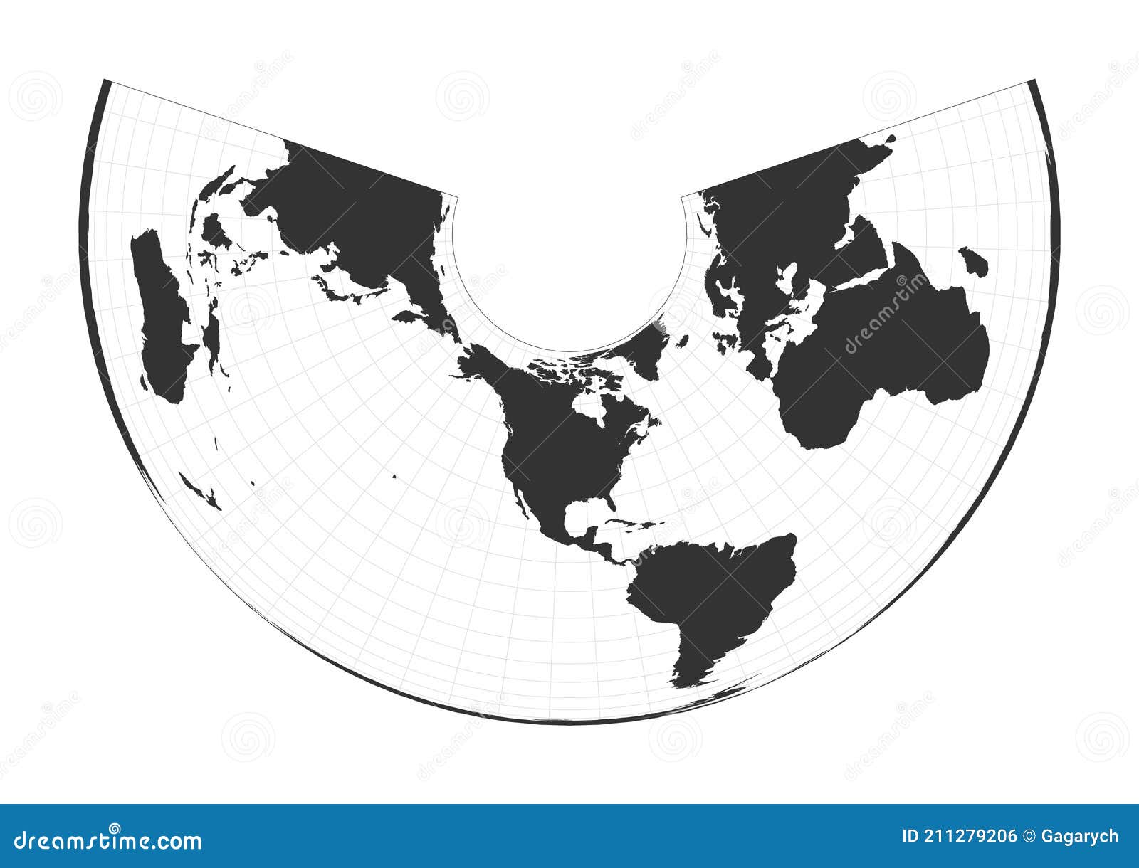 World Map. Albers Conic Equal-area Projection. Royalty-Free Stock Image ...