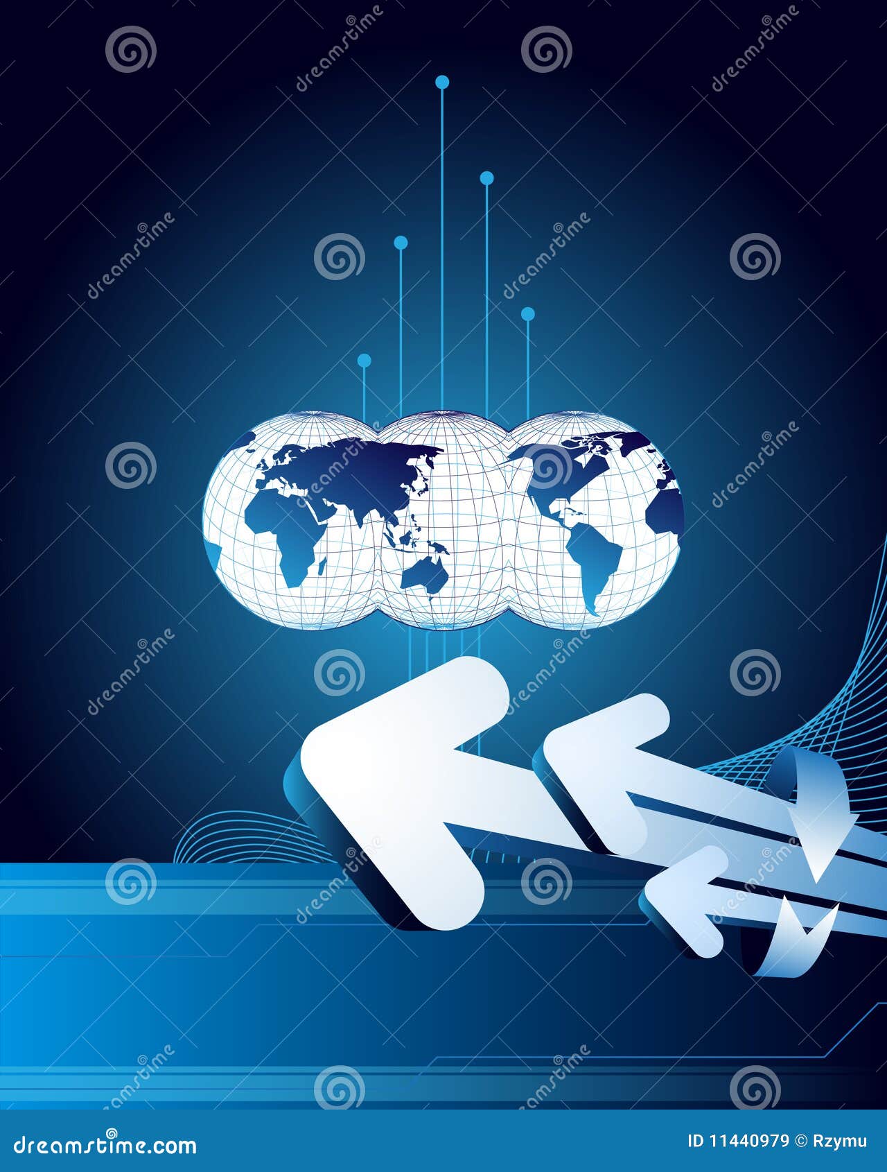 Map of the World and Arrows Stock Vector - Illustration of financial ...