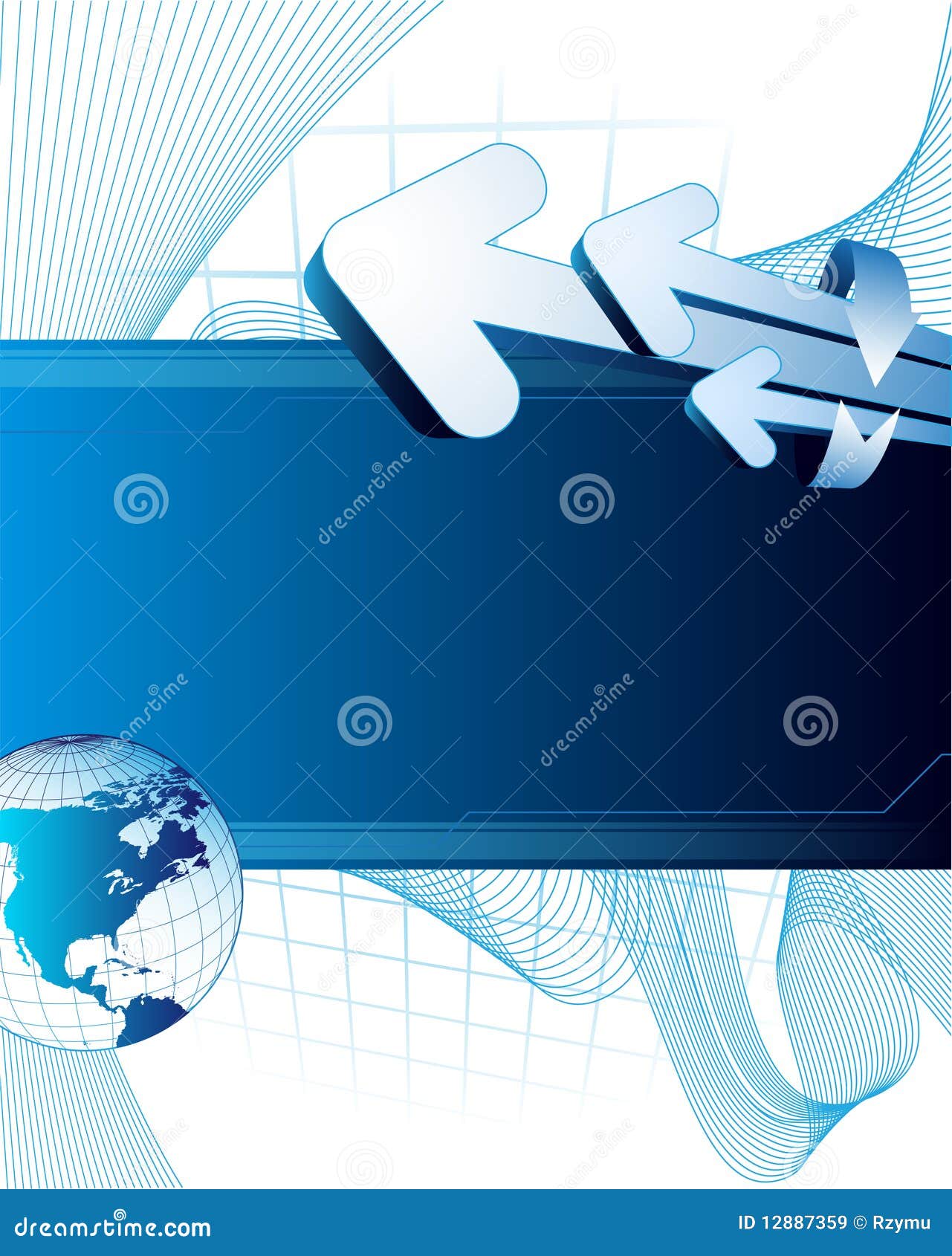 Map of the World and Arrows Stock Vector - Illustration of background ...