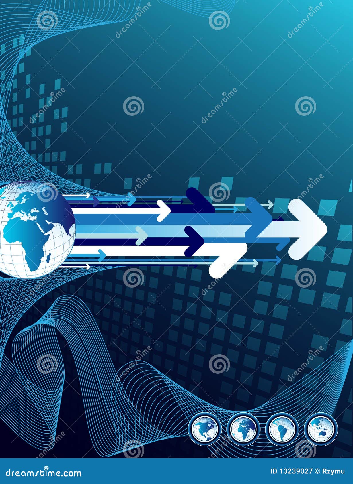 Map of the World and Arrows Stock Vector - Illustration of ...