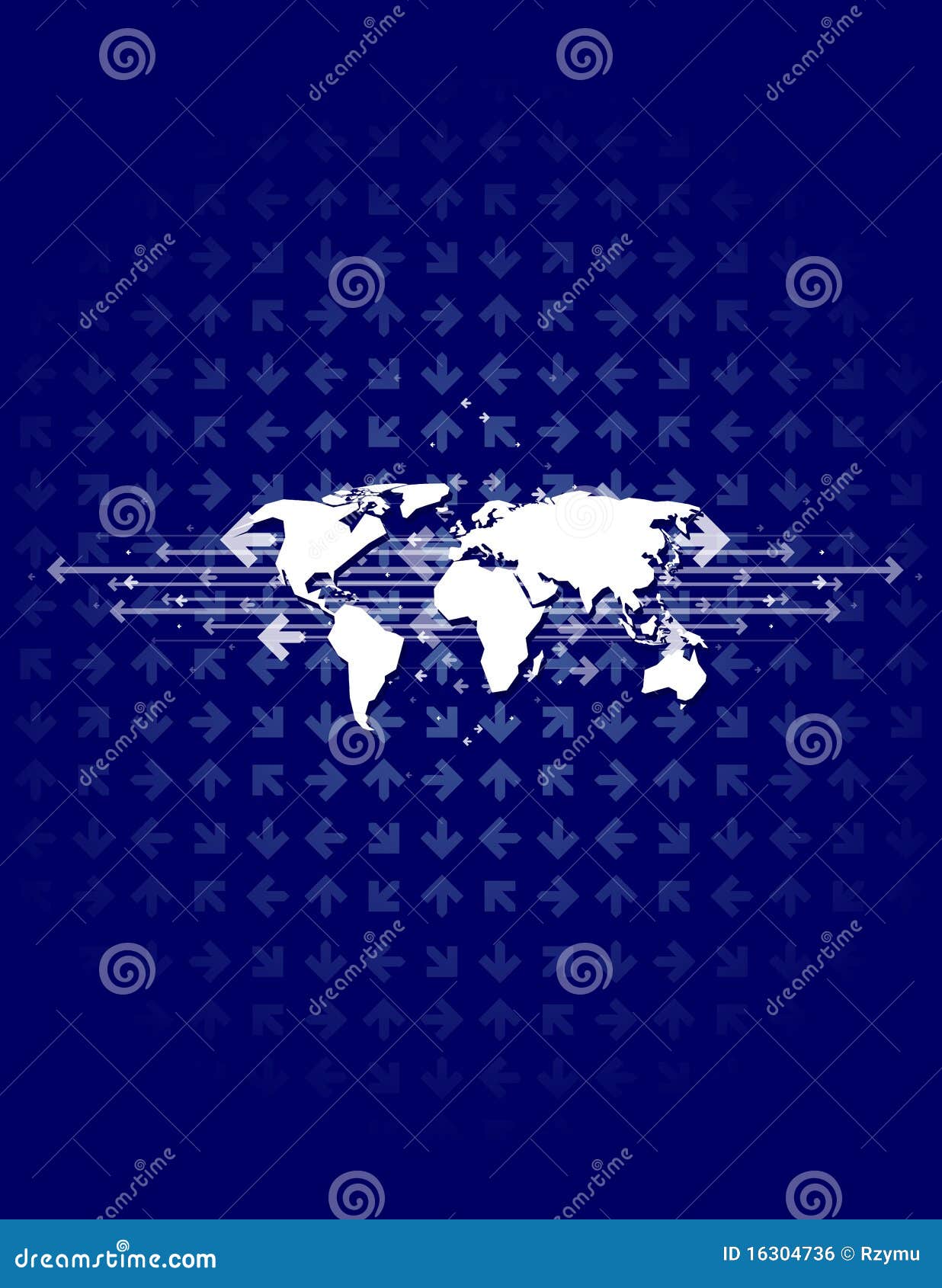Map Of The World And Arrows Stock Vector - Illustration of blue, earth ...