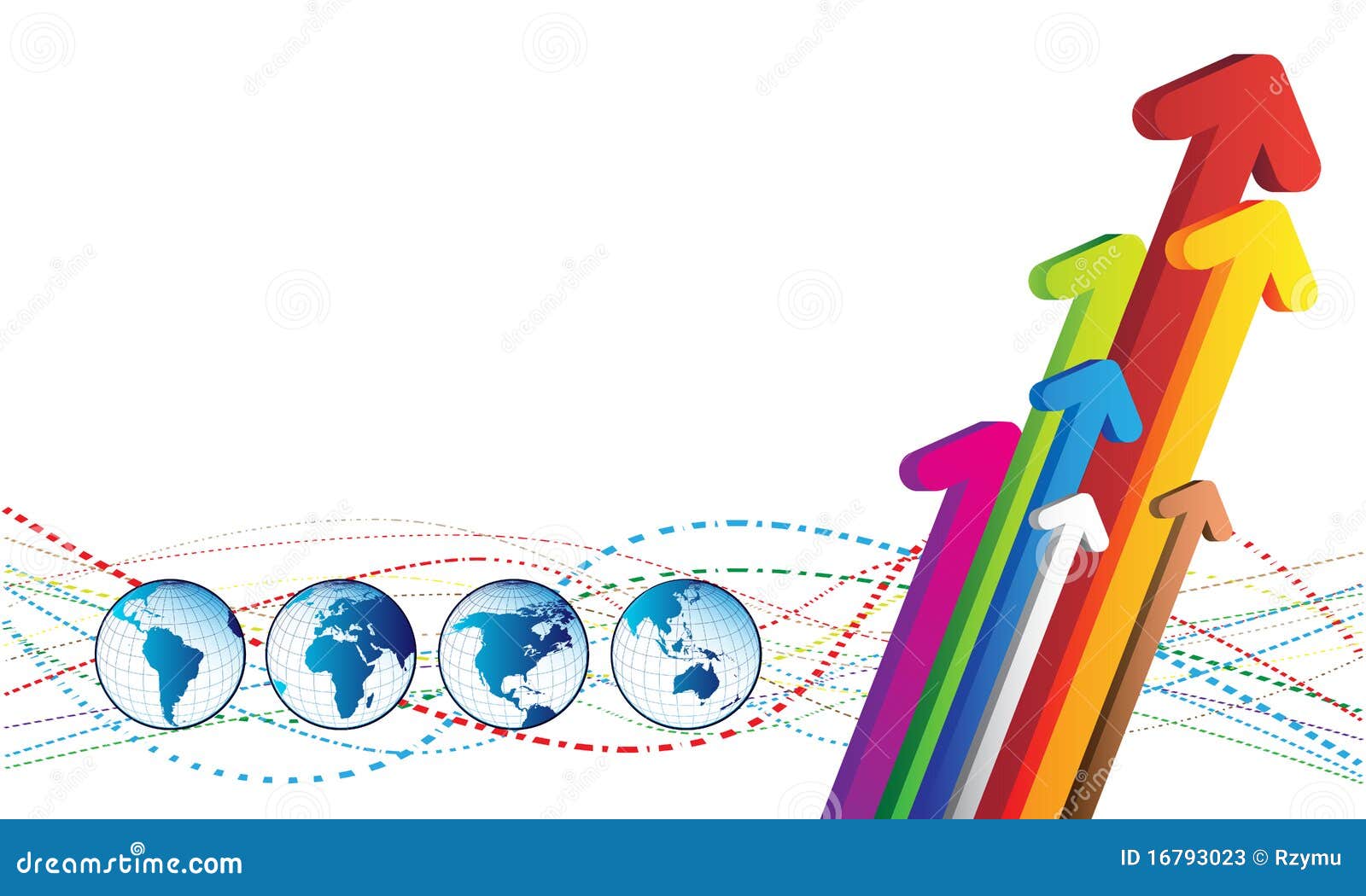 Map of the World and Arrows Stock Vector - Illustration of business ...