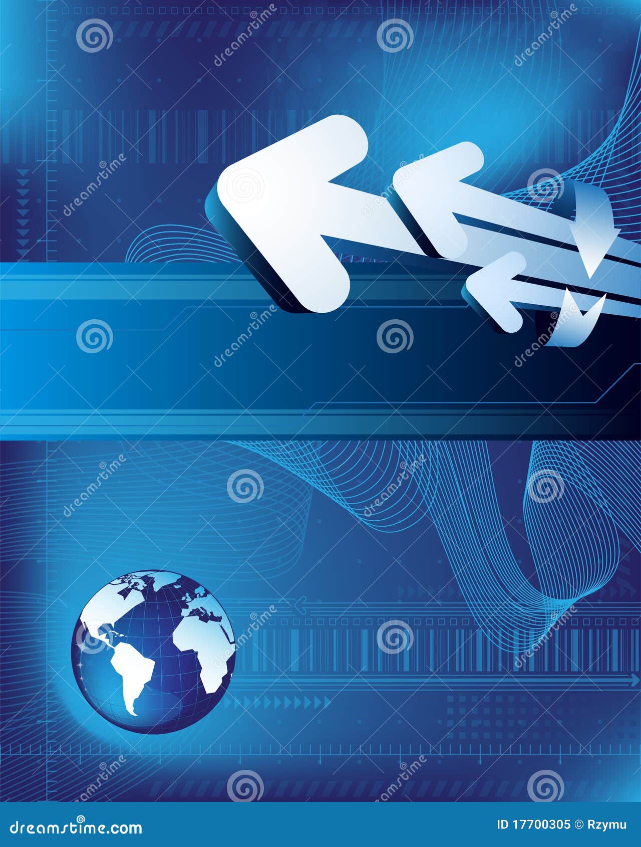 Map of the World and Arrows Stock Vector - Illustration of world ...