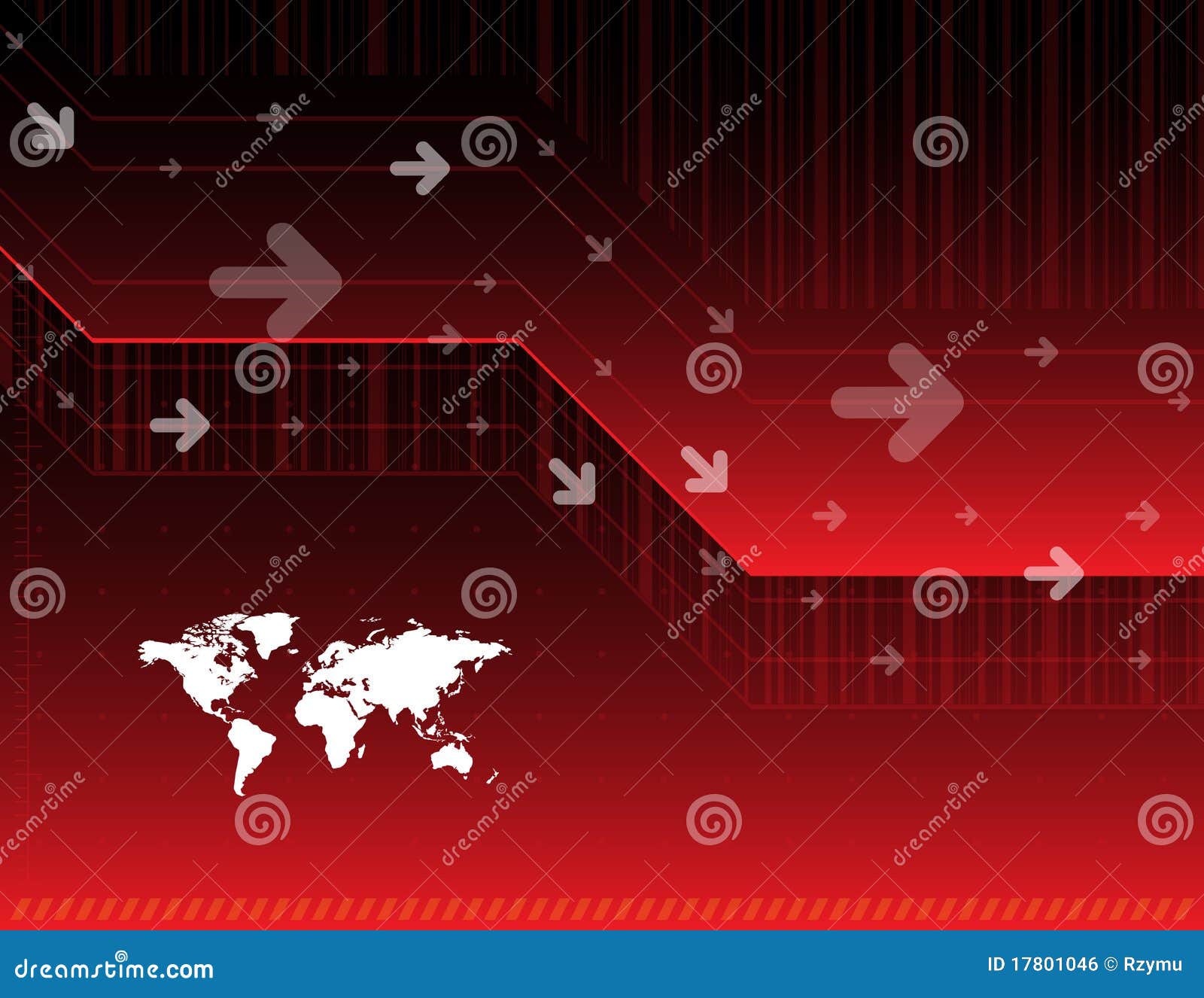 Map of the World and Arrows Stock Vector - Illustration of eps10, card ...