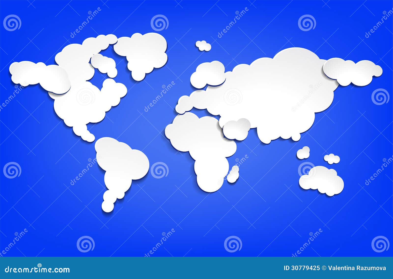 Map of the World from Clouds. Stock Vector - Illustration of america ...