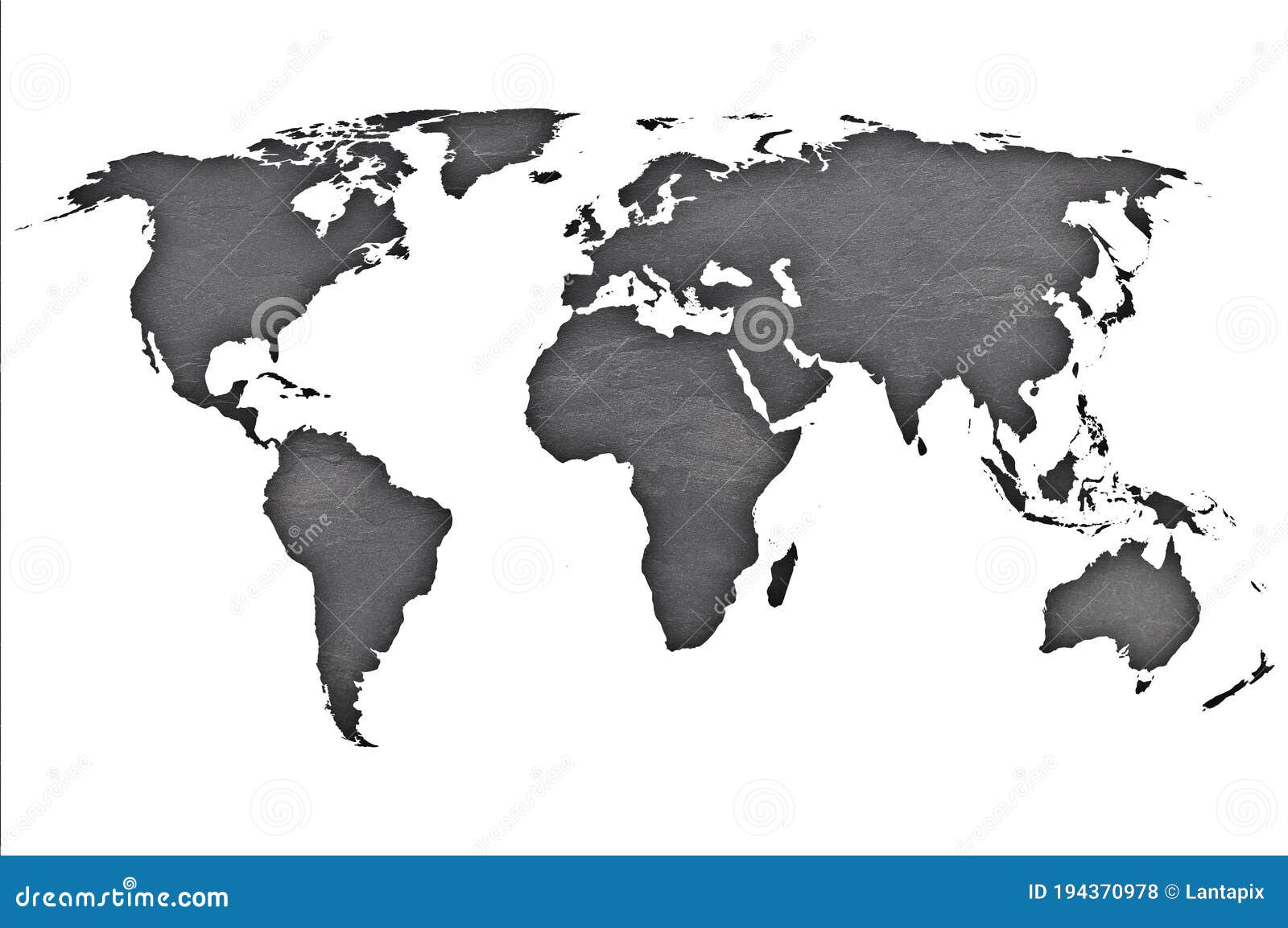 Map of World Map on Dark Slate Stock Illustration - Illustration of ...