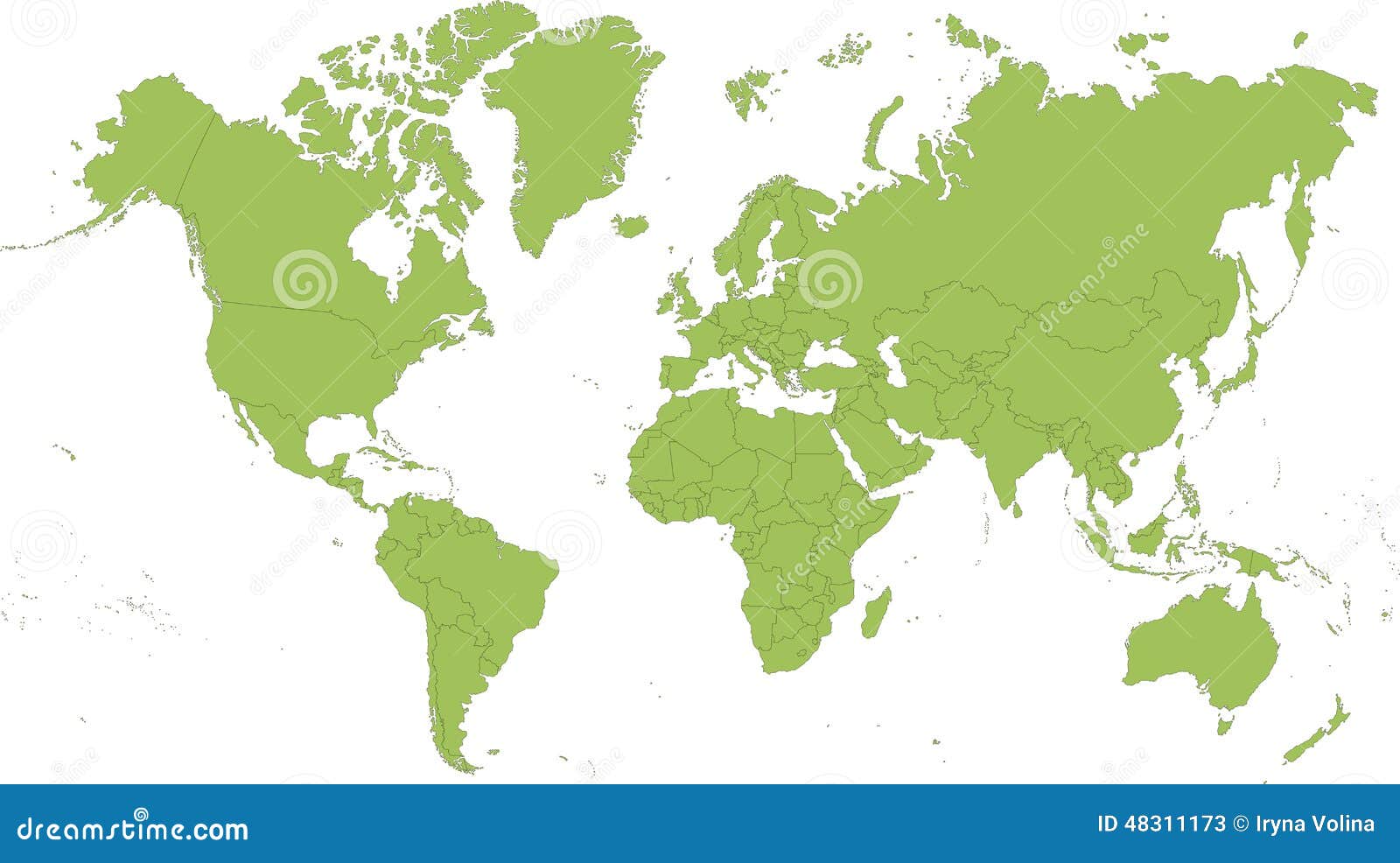 Map of the World stock vector. Illustration of political - 48311173