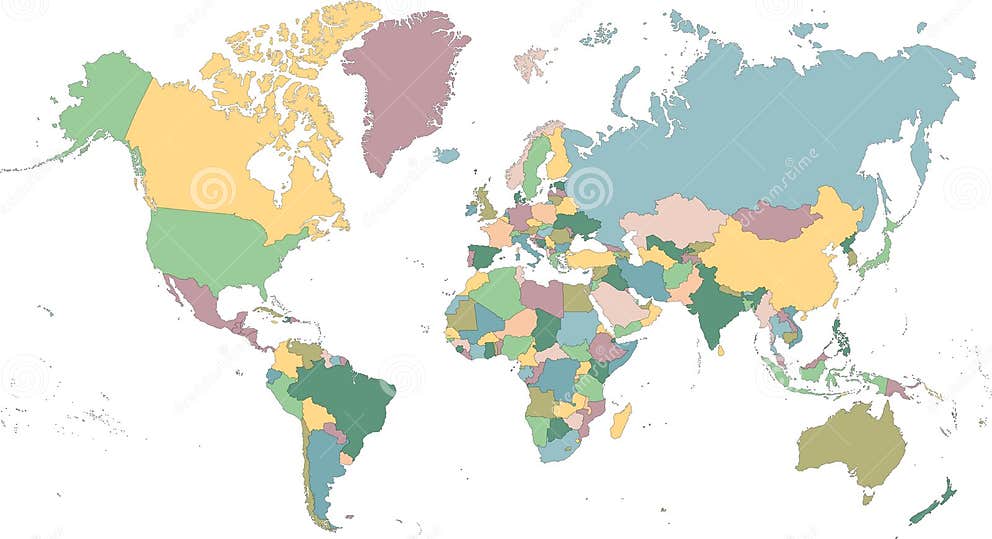 Map of the World stock vector. Illustration of south - 49274773