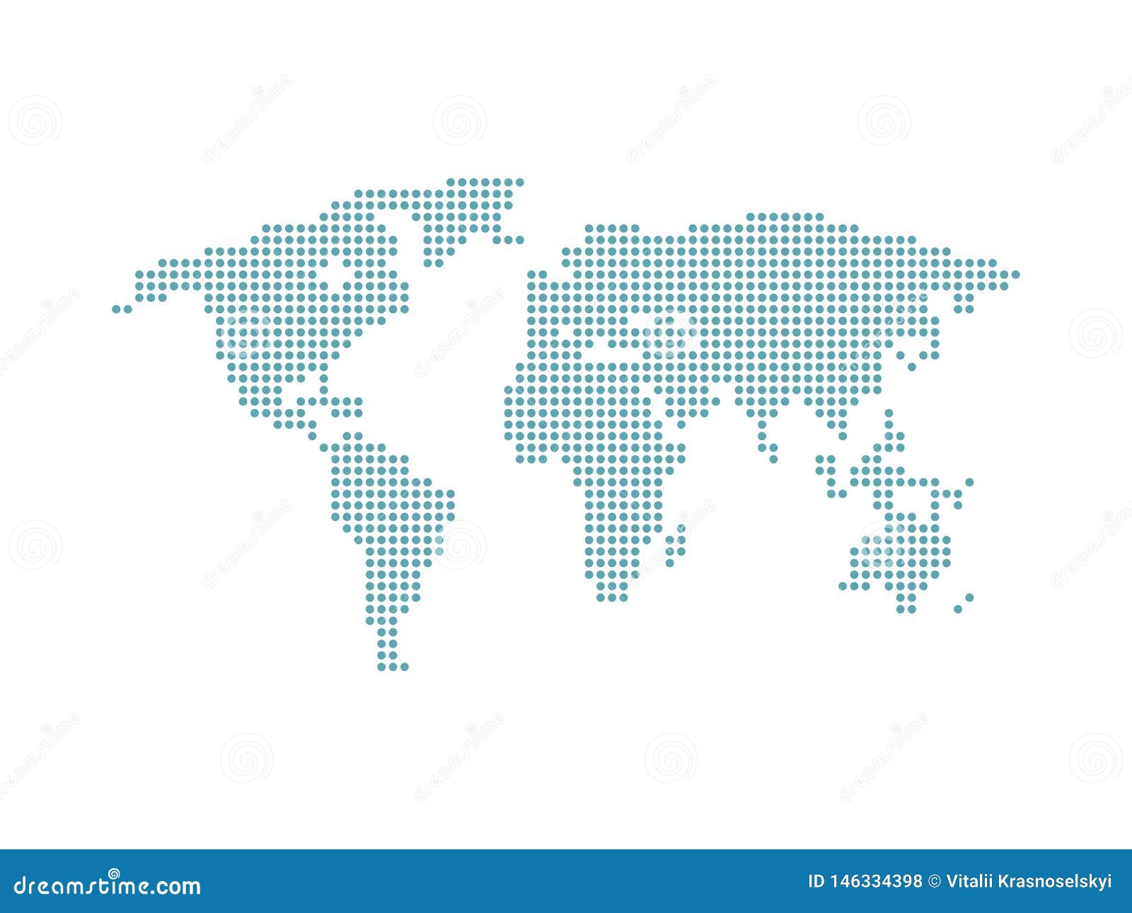 Map World of Dot. Dotted World Map. Isolated on White Background Stock ...