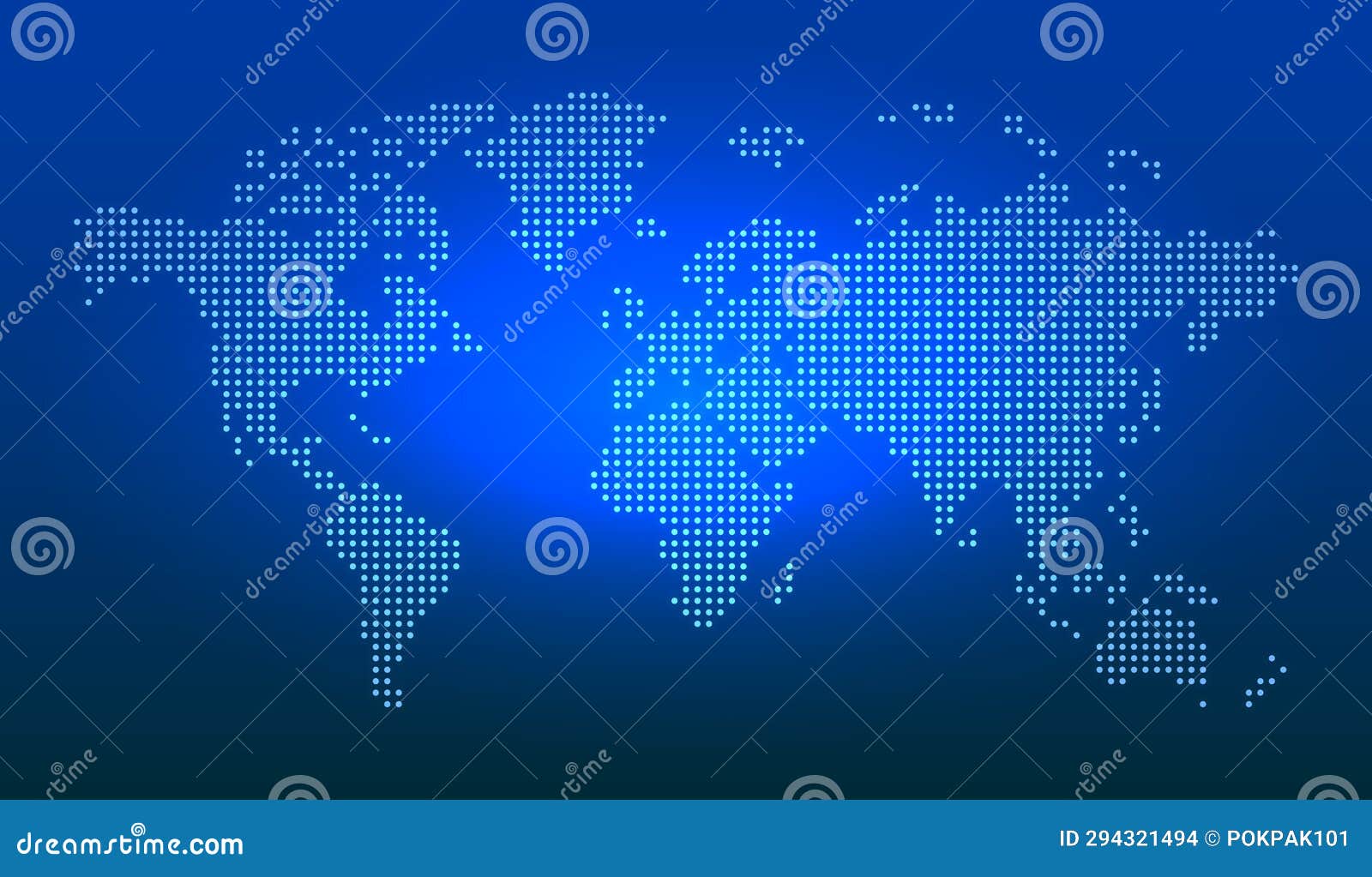 Map of the World Dots on Blue Background Stock Vector - Illustration of global, halftone: 294321494
