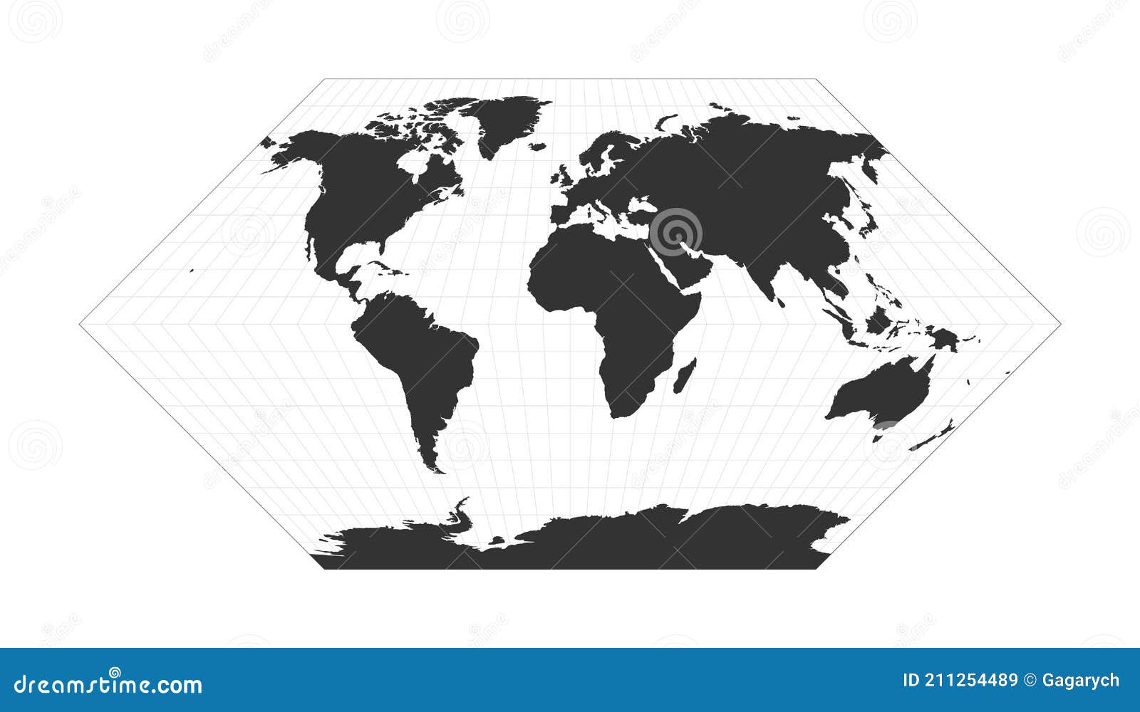 World Map. Eckert IV Projection. Vector Illustration | CartoonDealer ...