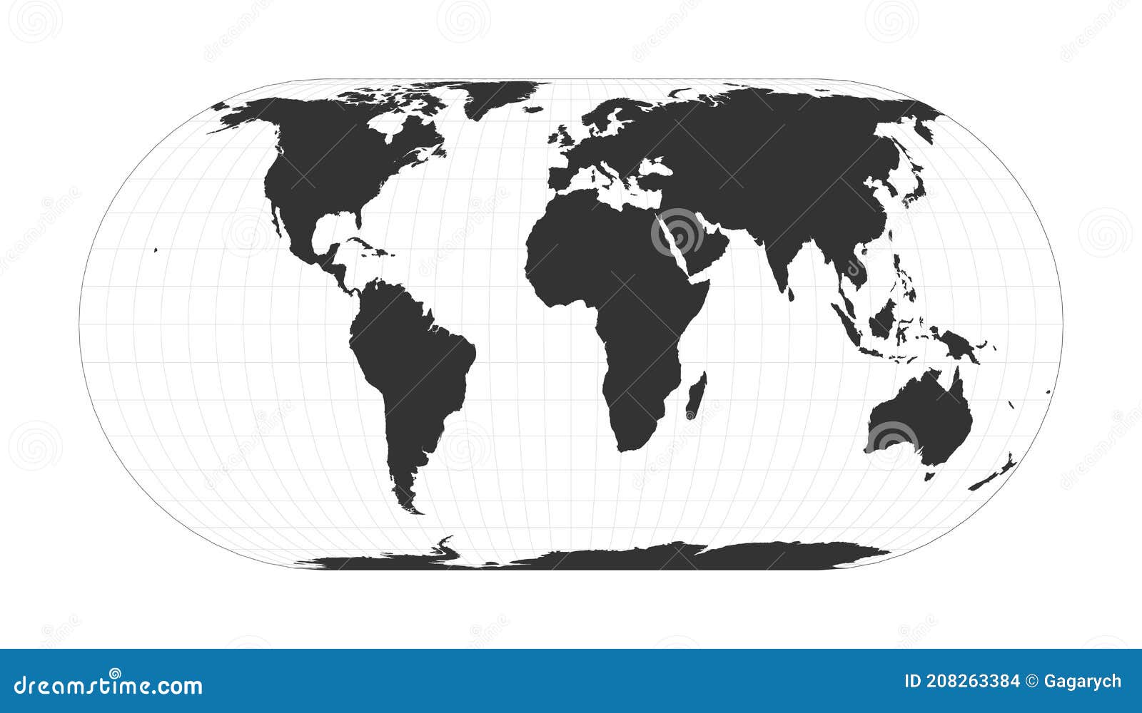 Map of the World. Eckert IV Projection Stock Vector - Illustration of ... Map of the World. Eckert IV Projection Stock Vector - Illustration of ...