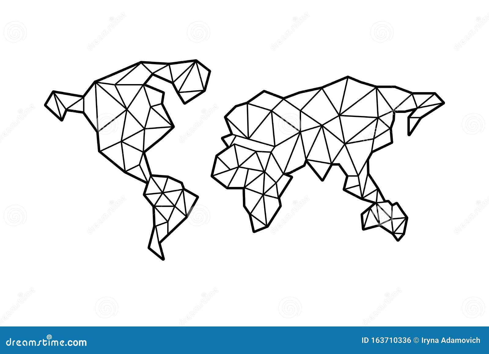 Map of World. Geometry Triangle Stylized Vector Design Stock Vector ...