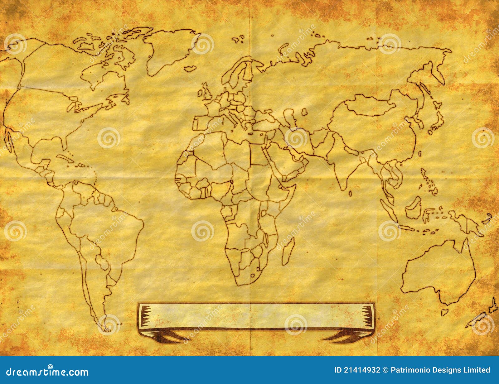 World Map On Grunge Old Paper Texture Stock Photo | CartoonDealer.com ...