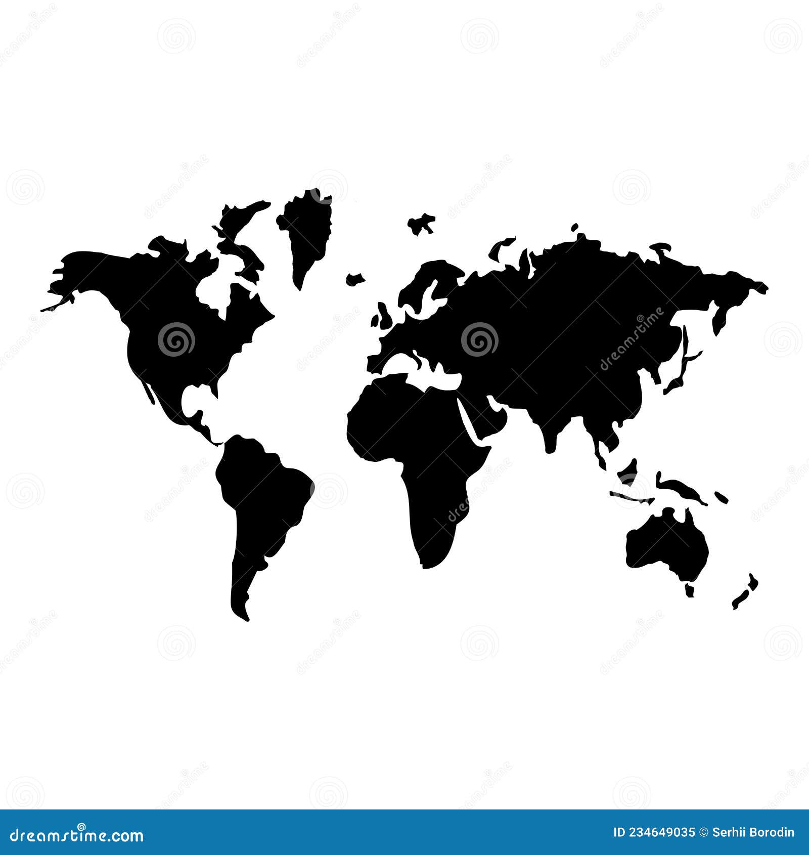 Map World Icon Black Color Vector Illustration Flat Style Image Stock ...