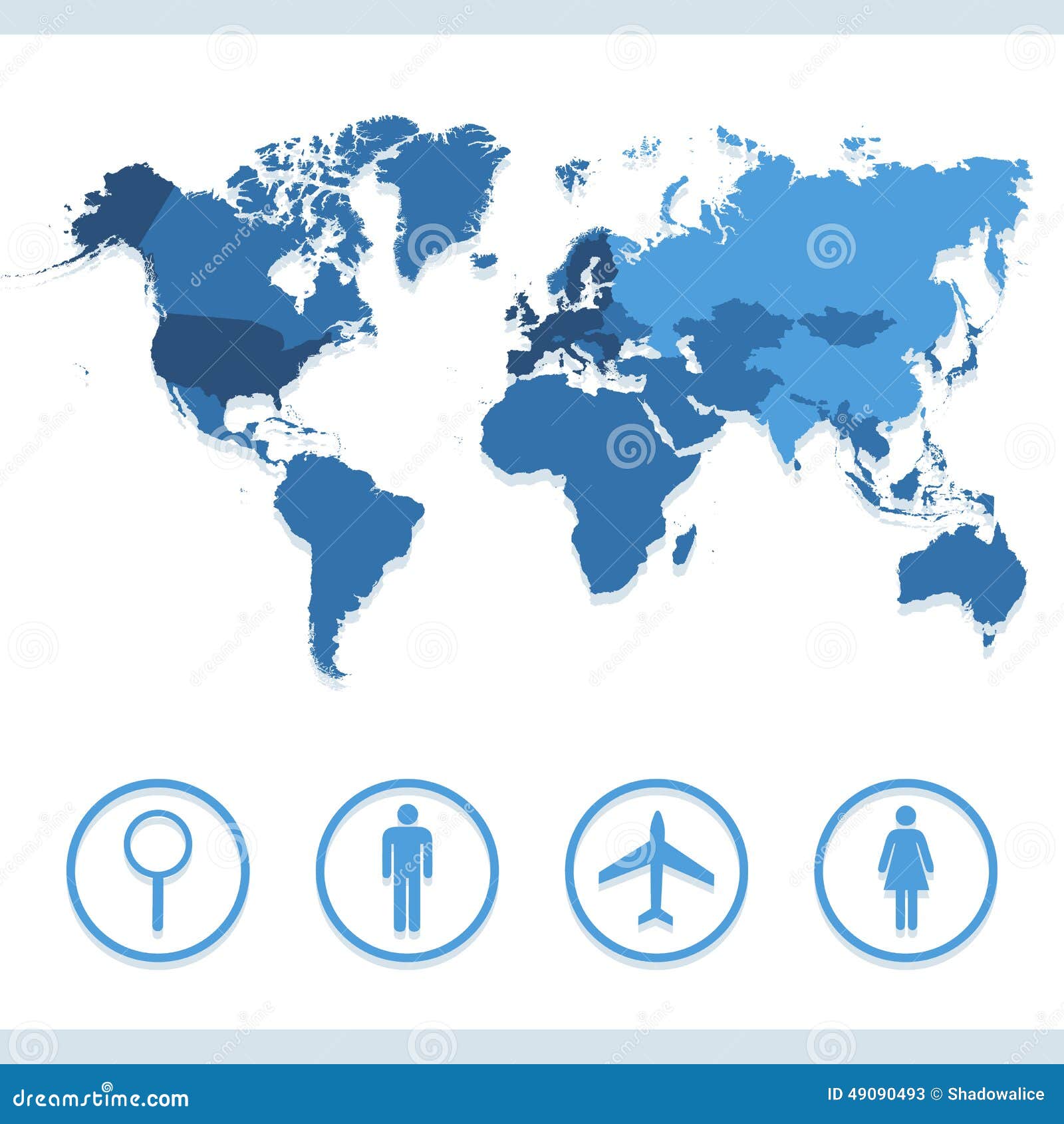 World Map Icons Set Great For Any Use. Vector EPS10. Cartoon Vector ...
