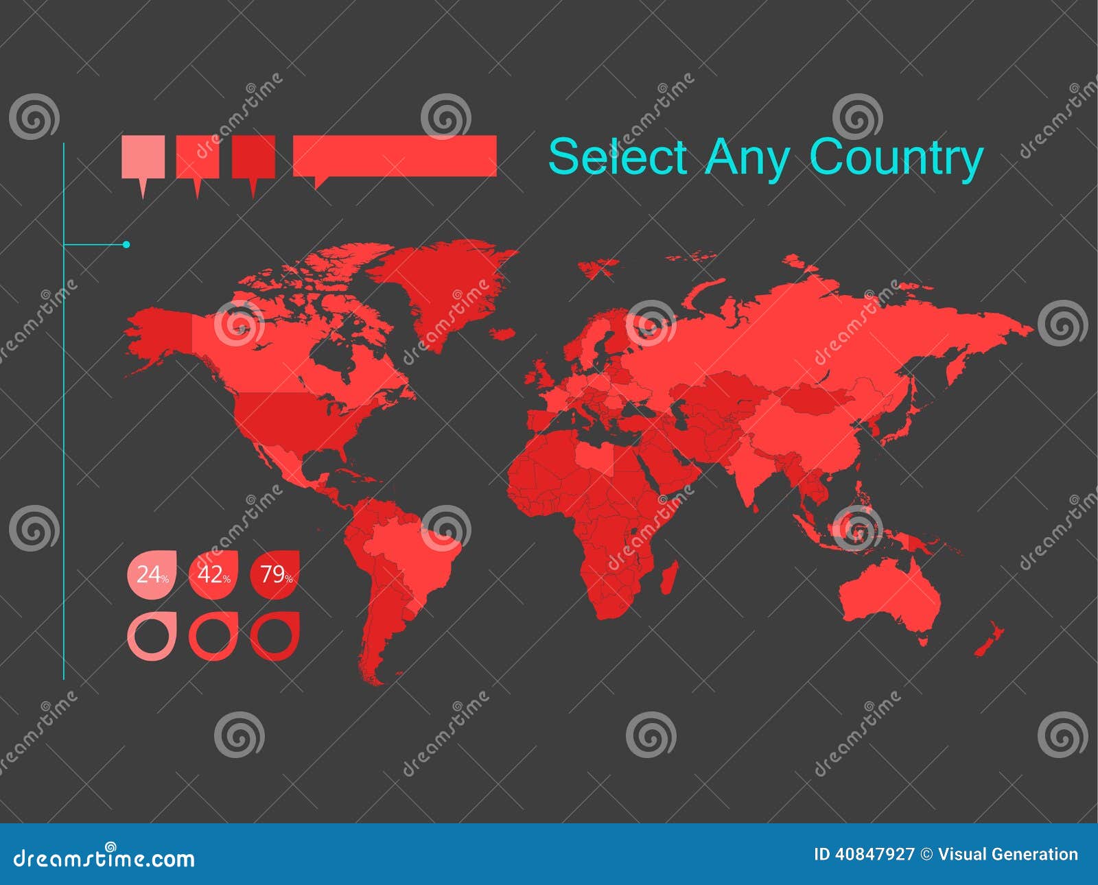 Map of the World stock vector. Illustration of graphic - 40847927