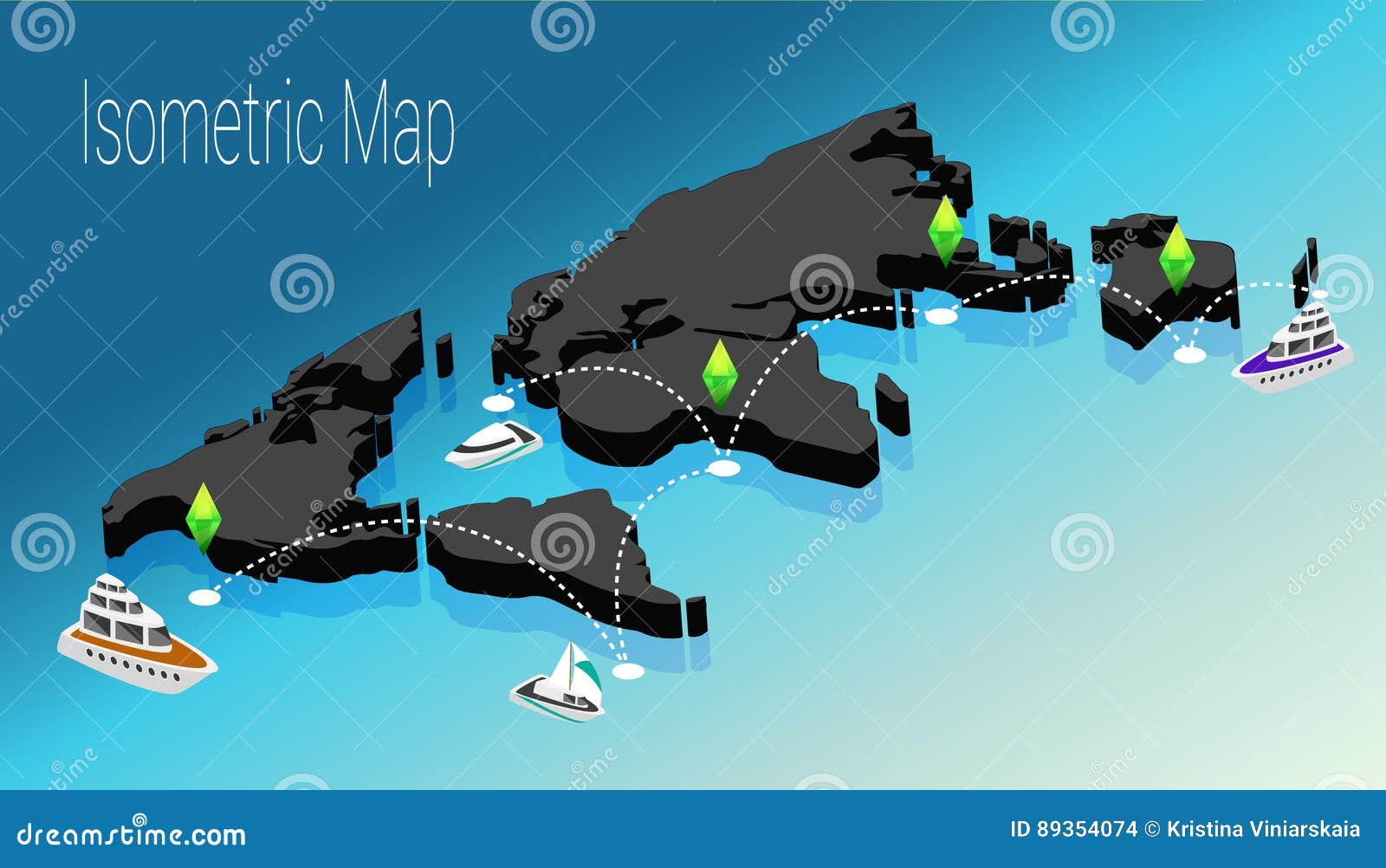 Map World Isometric Concept. 3d Flat Illustration Stock Vector ...