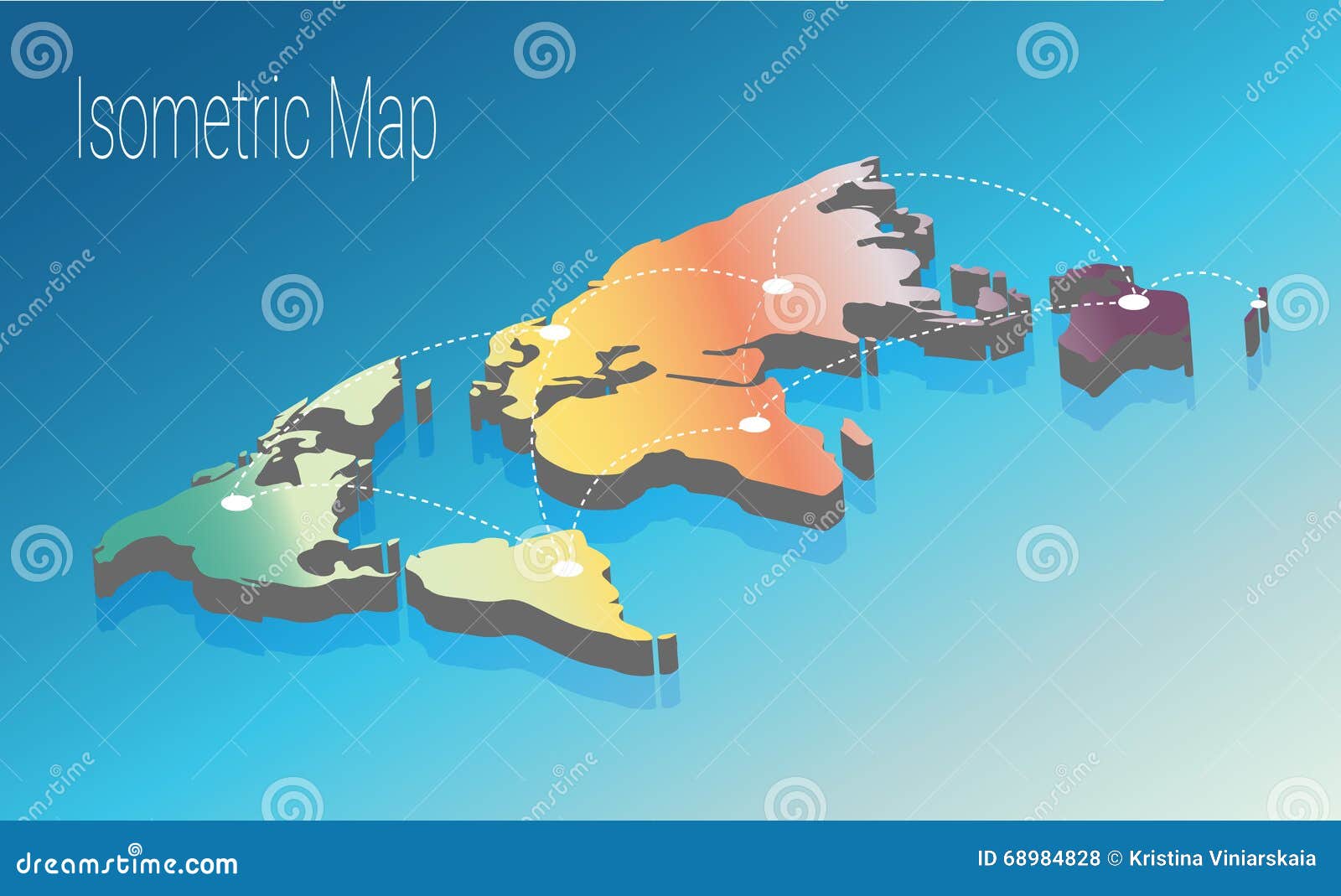 Map World Isometric Concept. 3d Flat Illustration Stock Vector ...