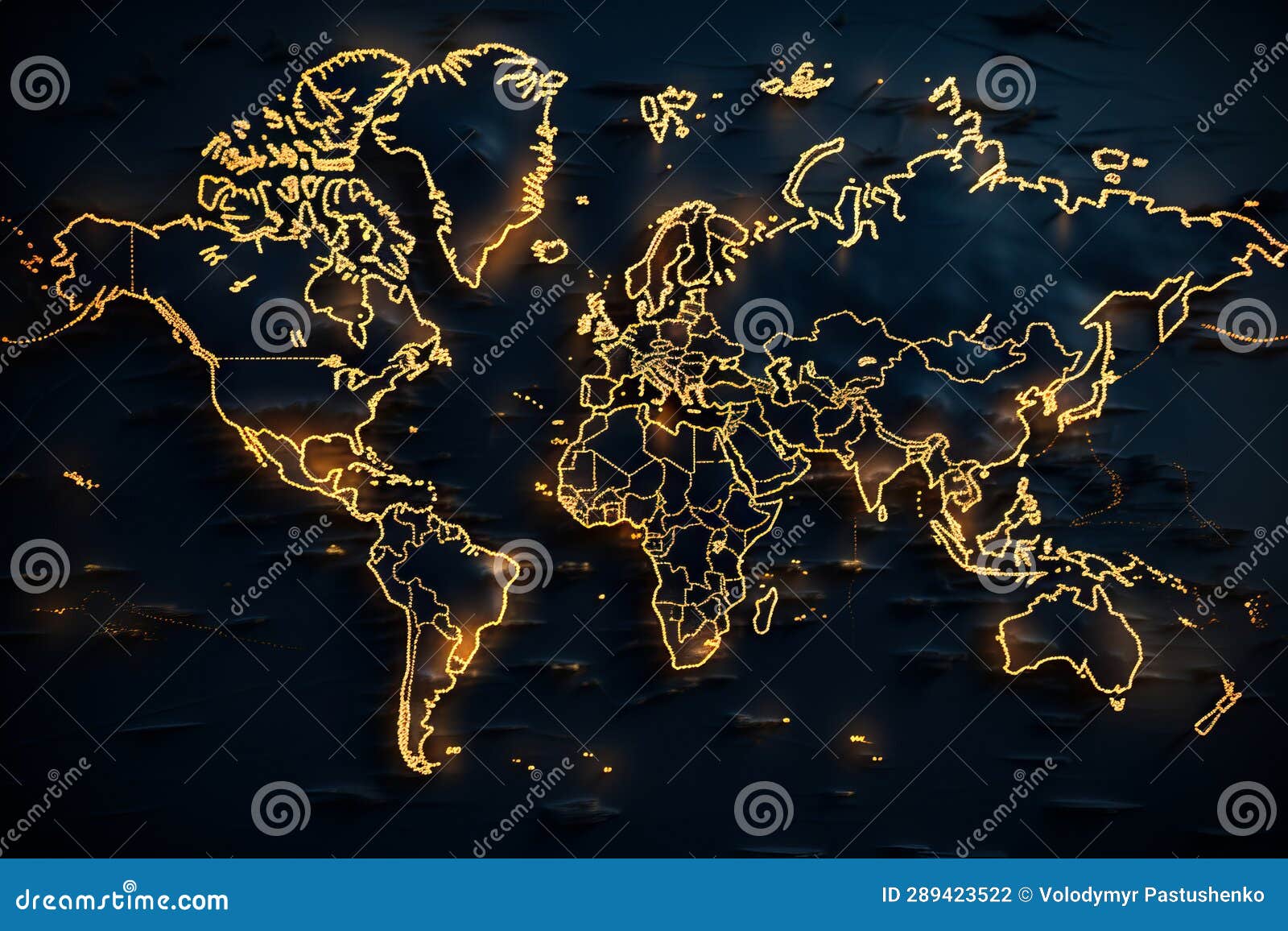 Map of the World with Lights on it S Sides. Generative AI Stock ...
