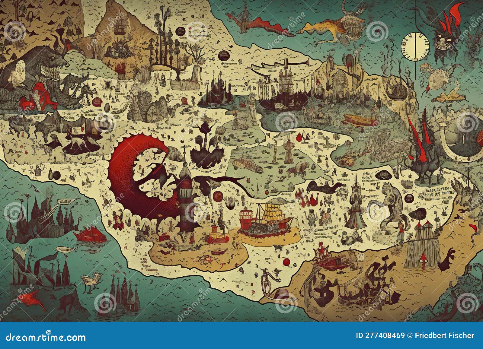 A Map of the World with a Lot of Different Things on it. Generative AI ...