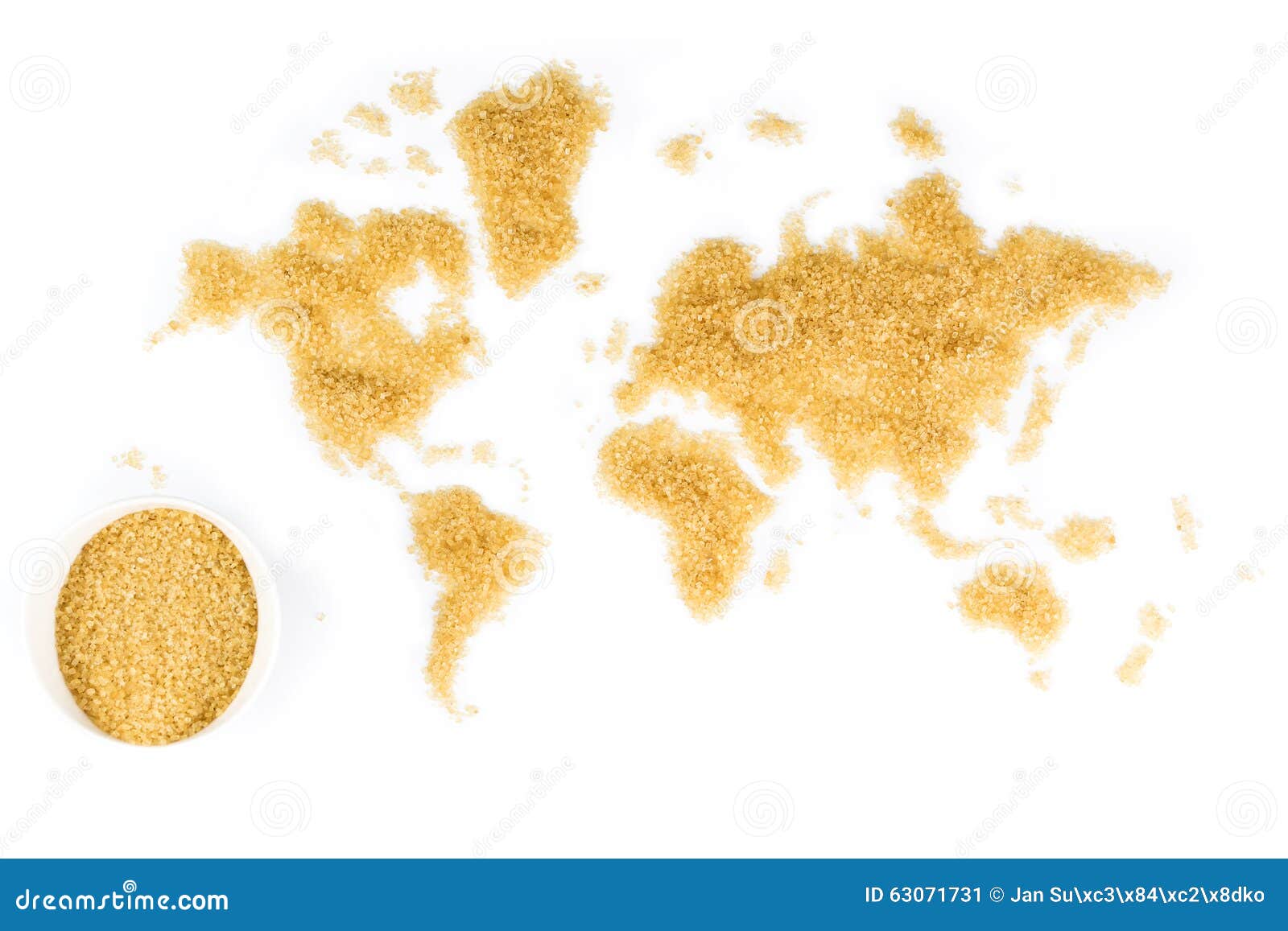 Map World Made Cane Sugar White Background Stock Photos - Free ...