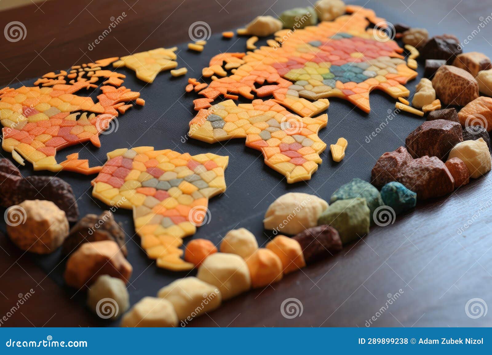 A Map of the World Made of Colorful Stones Stock Illustration ...