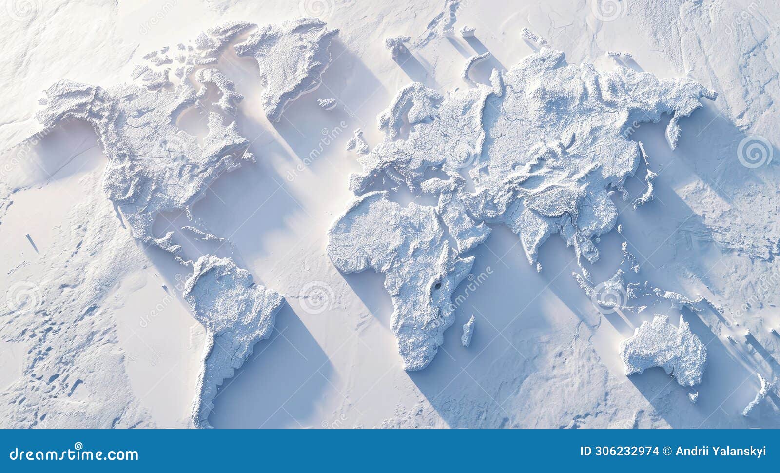 Map of the World Made of Snow. Stock Illustration - Illustration of ...