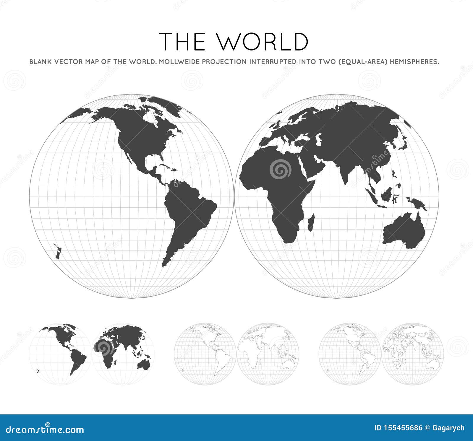 World Map - Mollweide Projection Vector Illustration | CartoonDealer ...