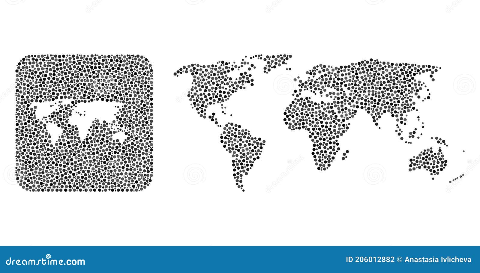 World Map From Mosaic Rhombus Tiles Royalty-Free Stock Photo ...