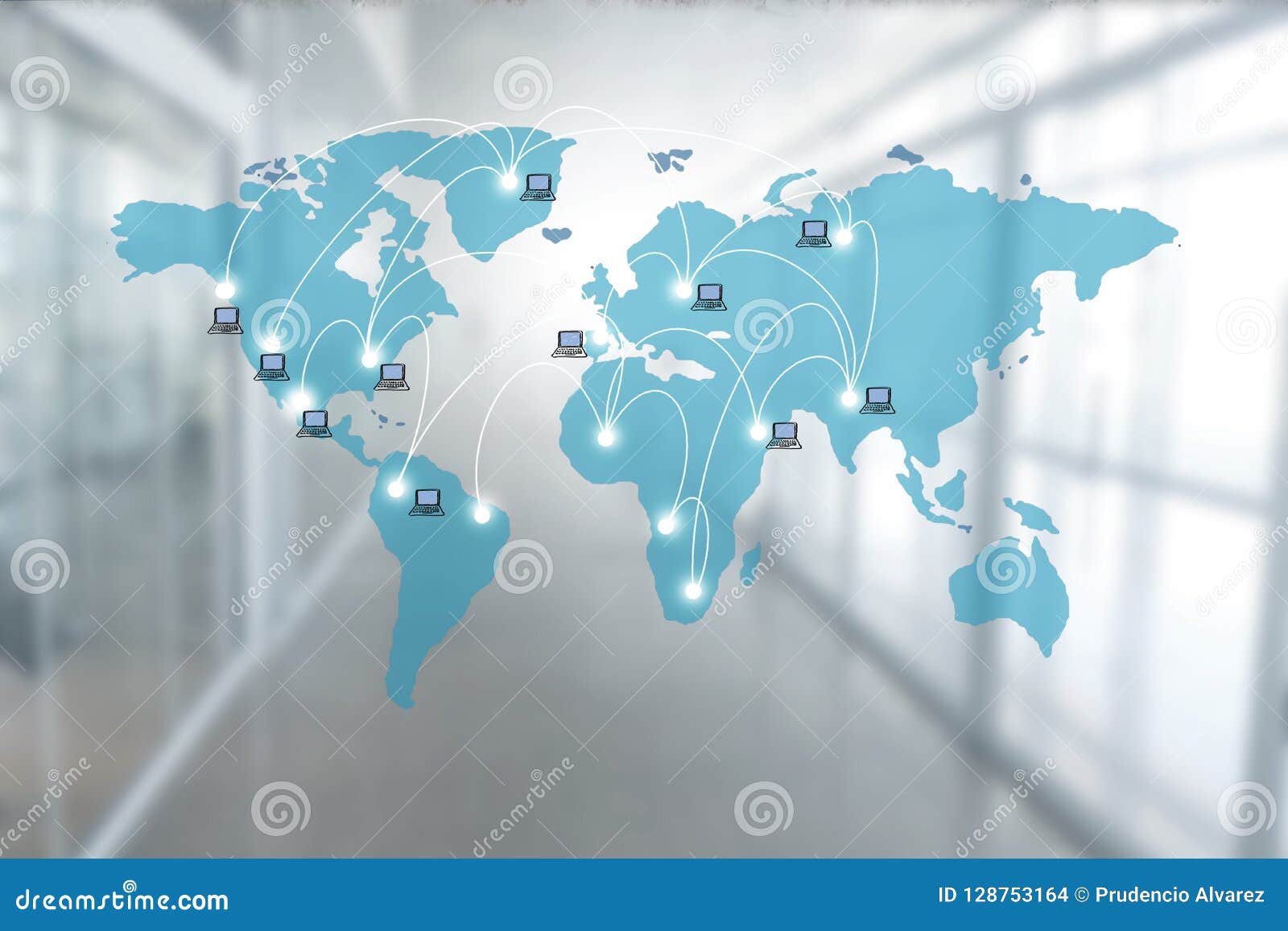Map of the World with Network Stock Photo - Image of link, attack ...