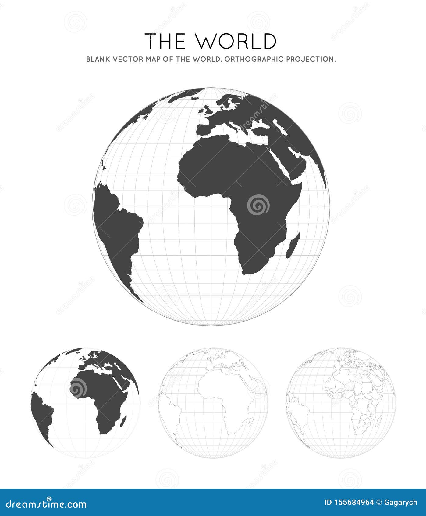 World Map. Orthographic Projection. Cartoon Vector | CartoonDealer.com ...