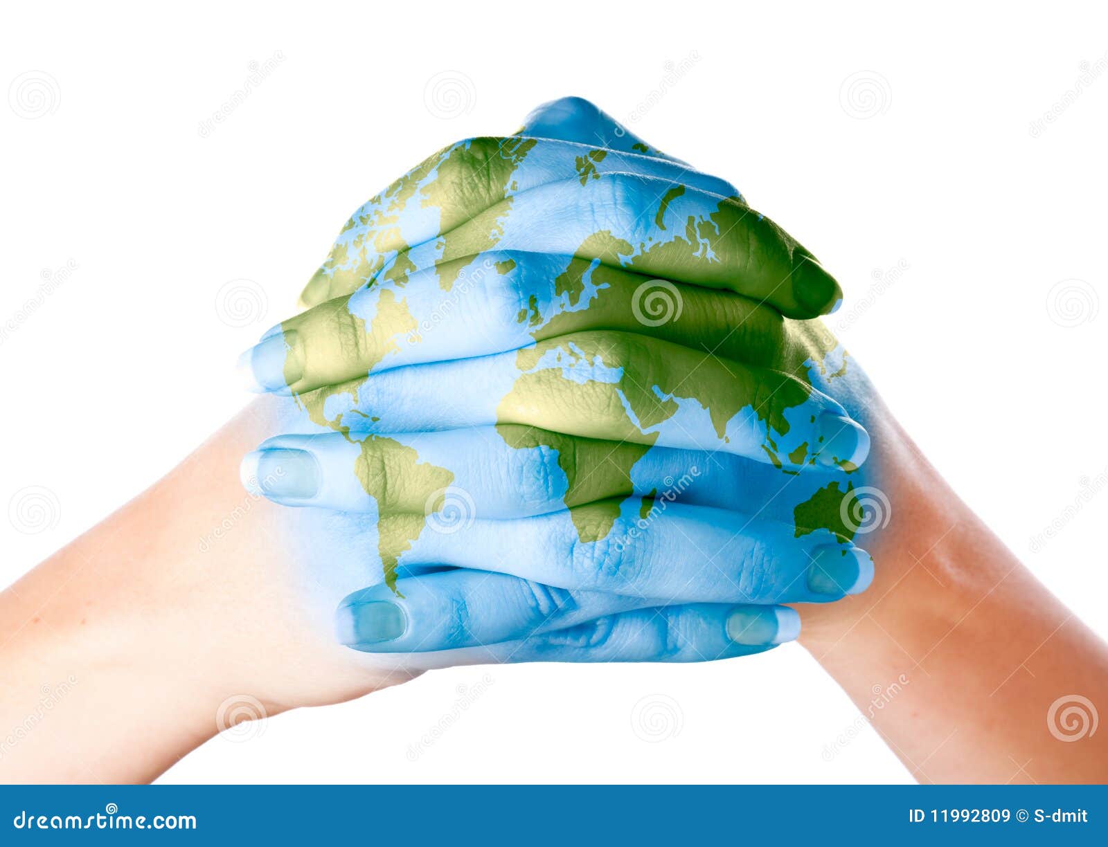 Map of World Painted on Hands Stock Image - Image of globe, hands: 11992809