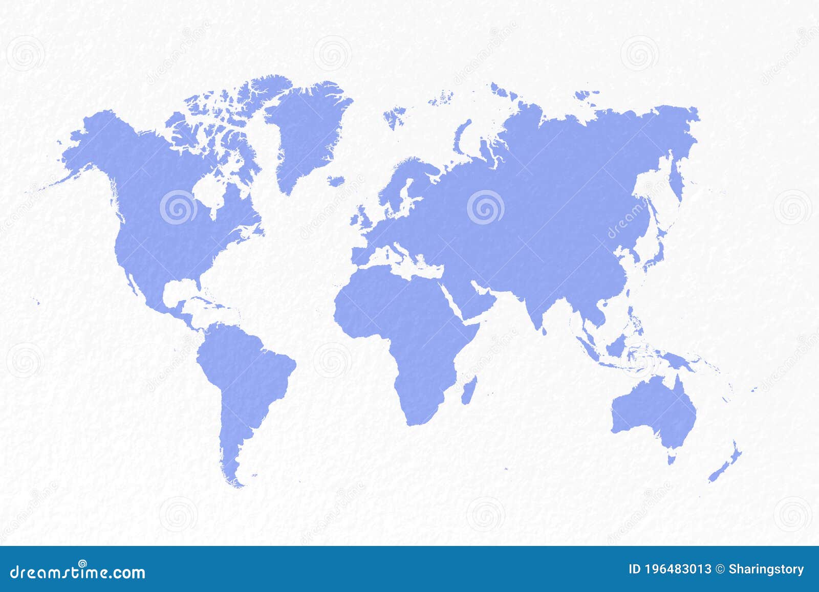 Map World on Pastel Blue Background Stock Illustration - Illustration ...