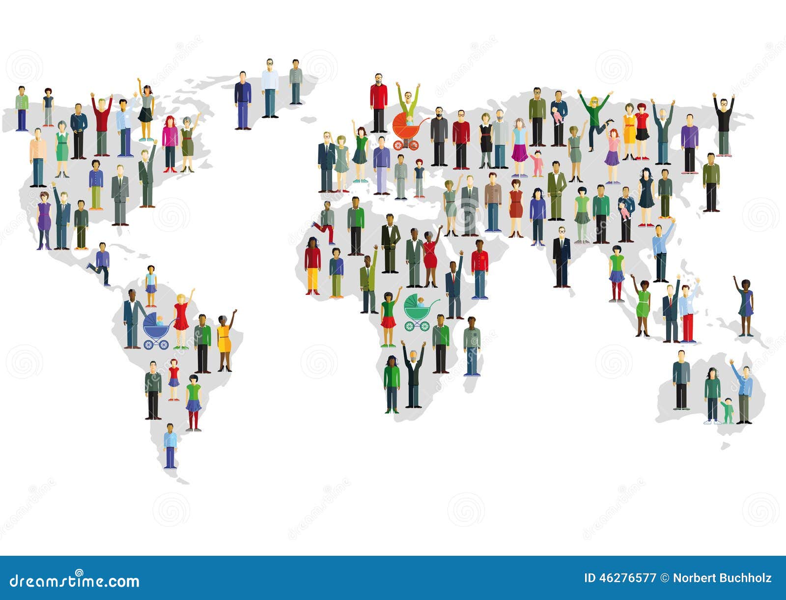 World Map With People