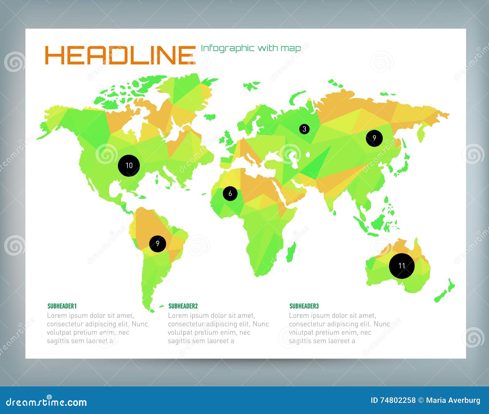 Map of the World with Polygonal Background. Stock Vector - Illustration ...