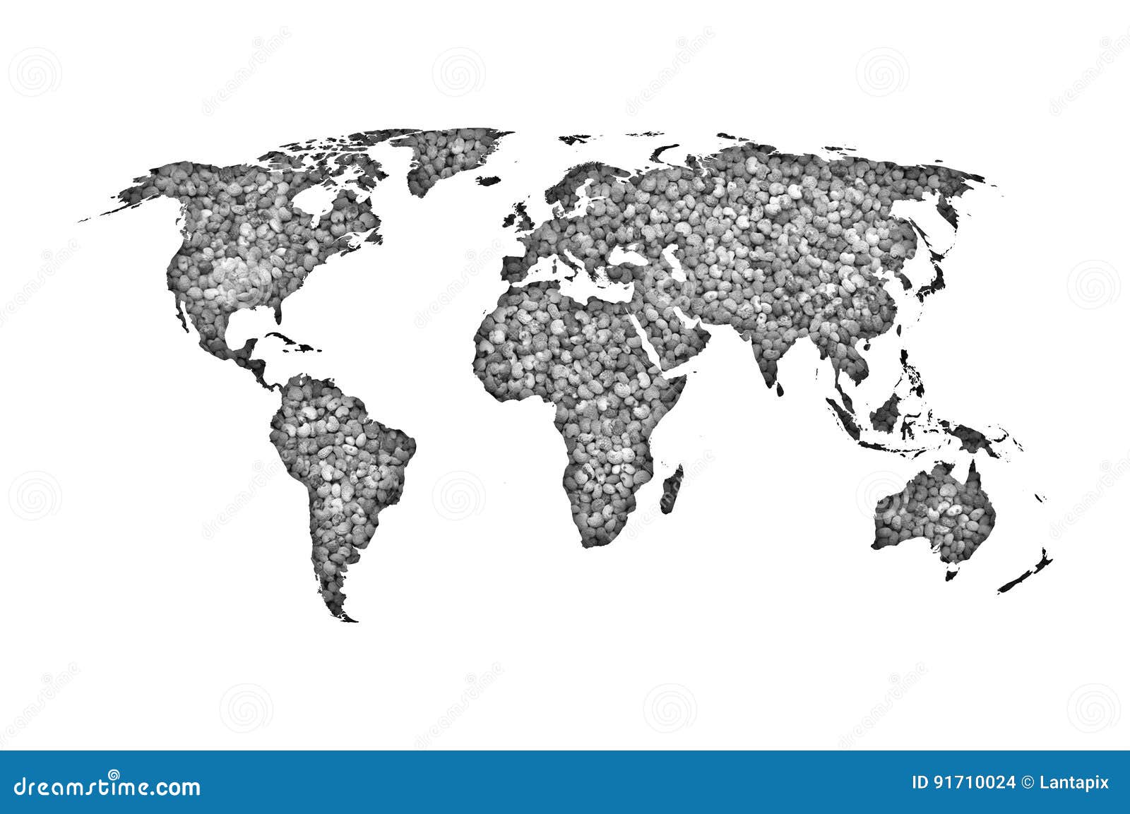 Map of the World on Poppy Seeds Stock Illustration - Illustration of ...