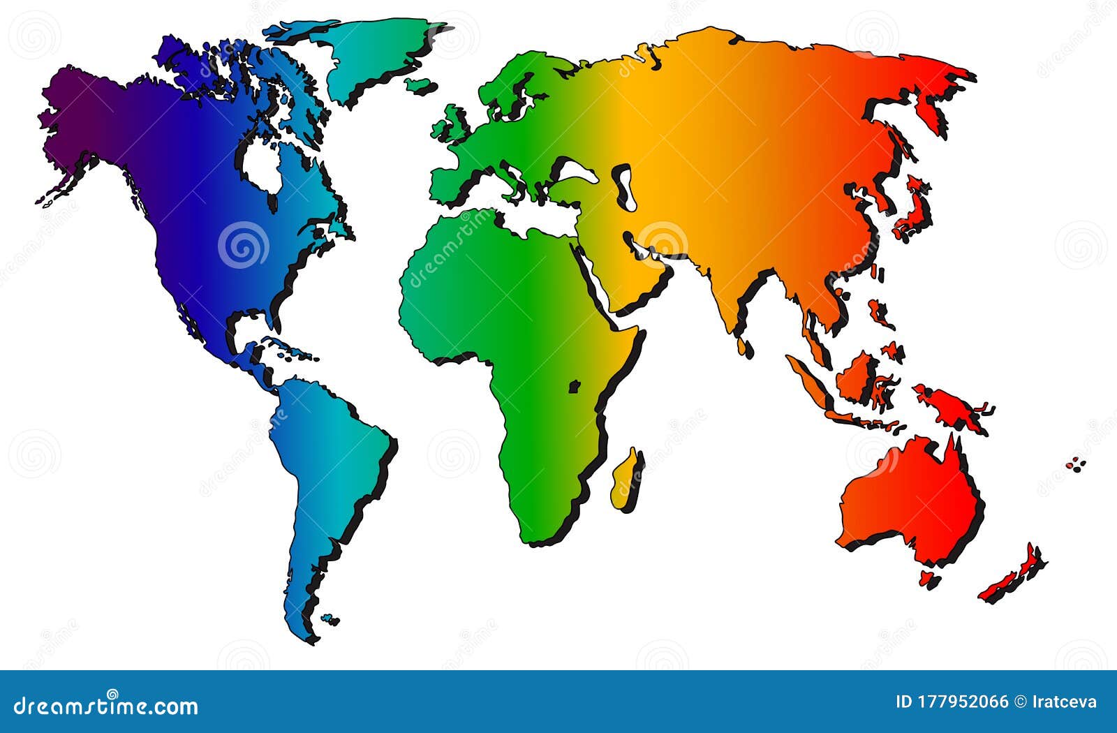 Map of the World Rainbow Silhouette Stock Vector - Illustration of flag ...