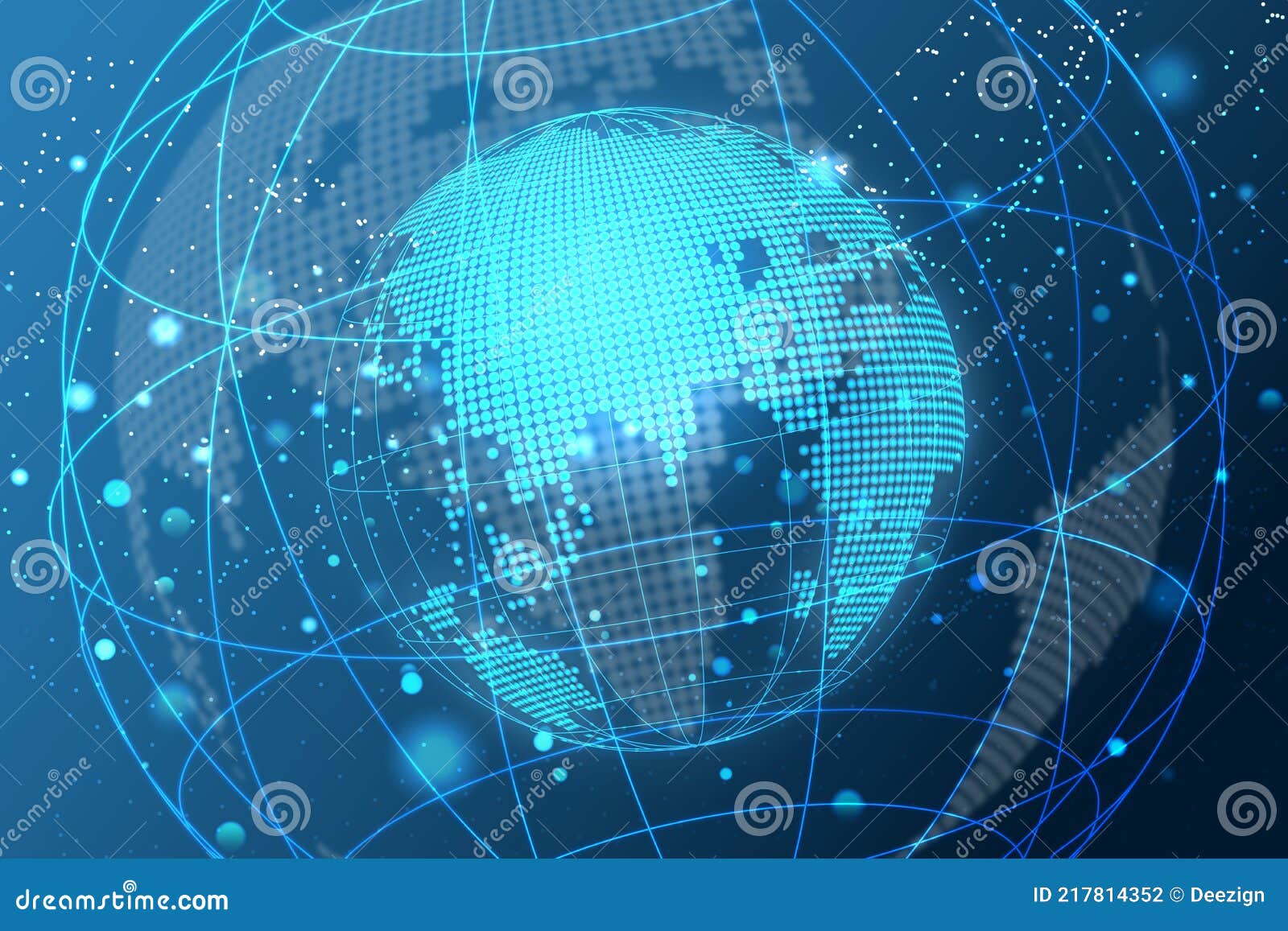 Map World Representing the Global Network Line Wire Frame Banner Stock ...