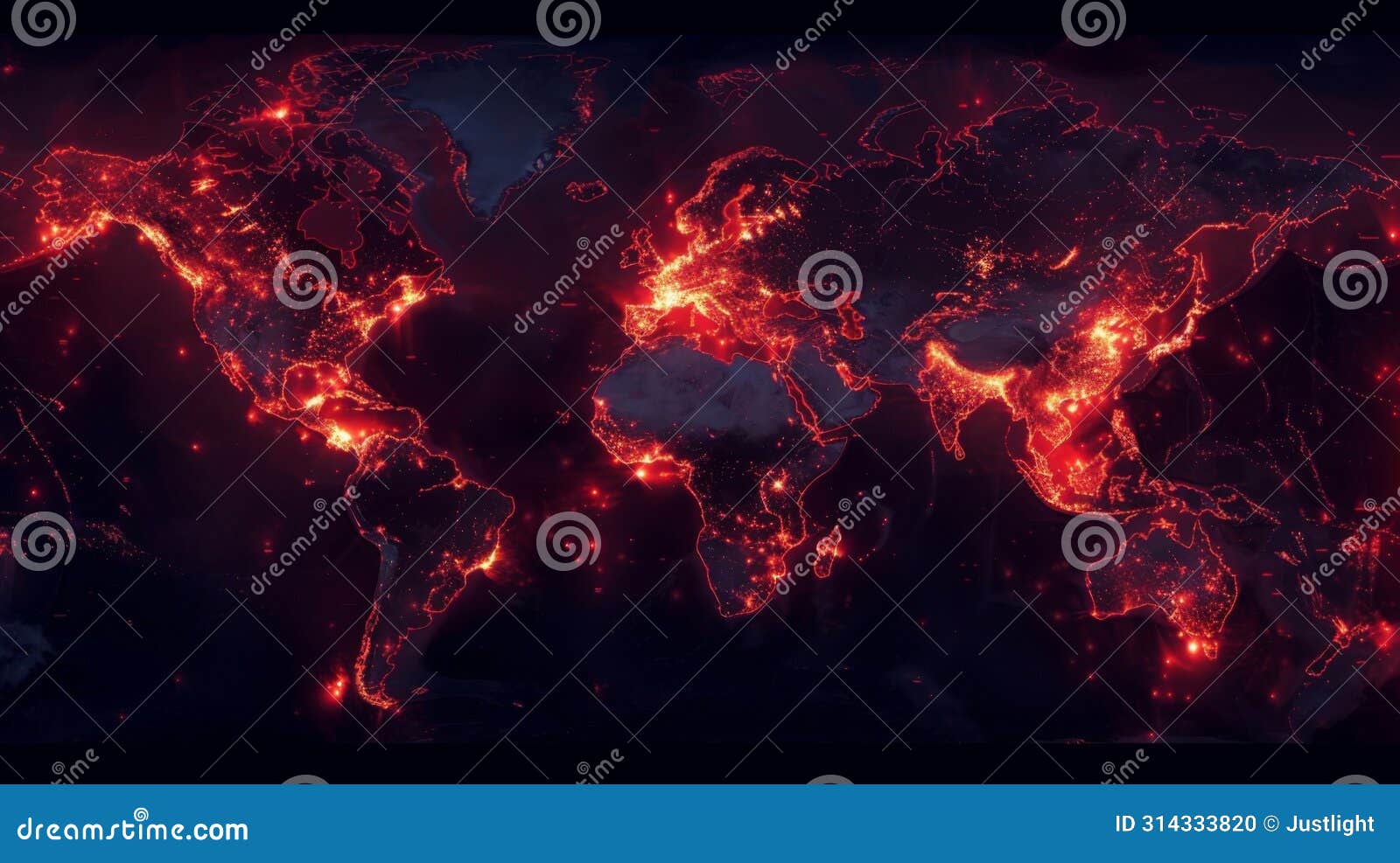 A Map of the World Showcasing Continents, Countries, and Oceans in Red ...