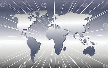 Map of the World in Silver stock vector. Illustration of graphic - 3877503