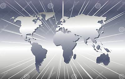 Map of the World in Silver stock vector. Illustration of graphic - 3877503