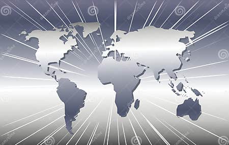 Map of the World in Silver stock vector. Illustration of graphic - 3877503