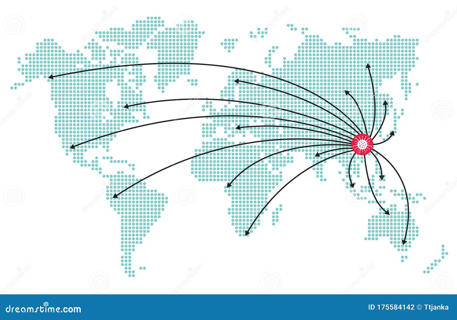 Map of the World and the Spread of the Virus. Stock Vector ...