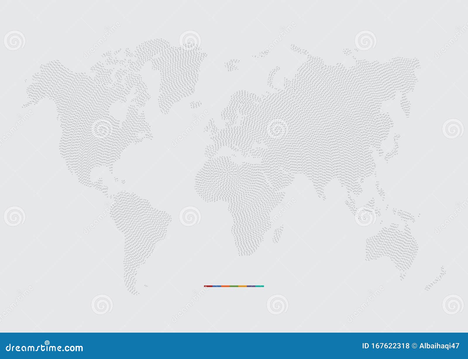 World Map With Stripes Diagonal Pattern Textured. Flat Earth, Globe ...